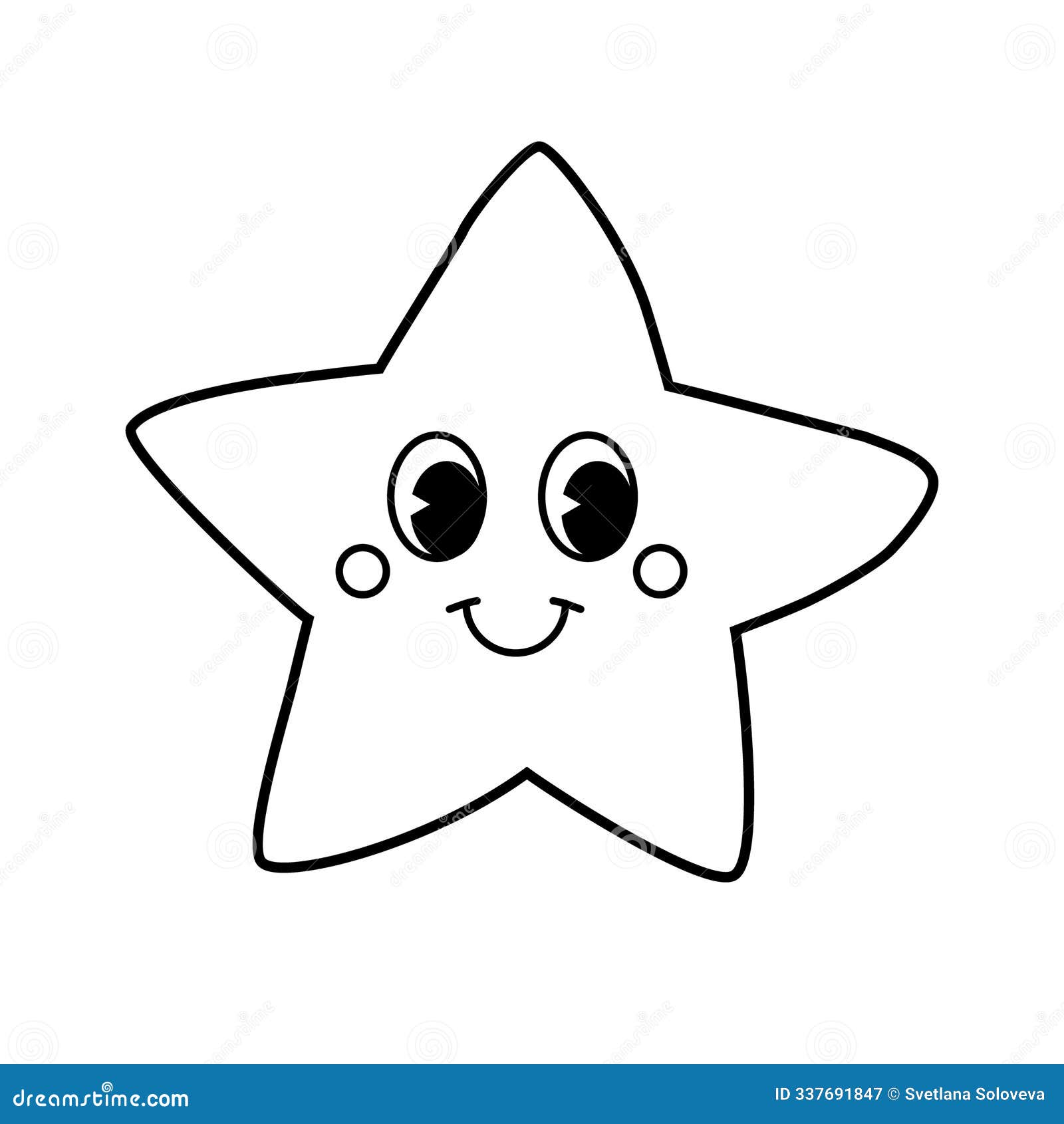 Outline Star Emoji Icon, With Editable Stroke. Superstar Emoticon With ...
