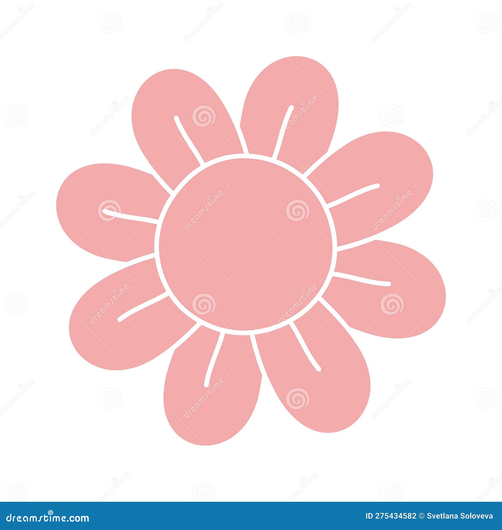 Vector Groovy Retro Pink Flower Stock Vector - Illustration of bloom ...