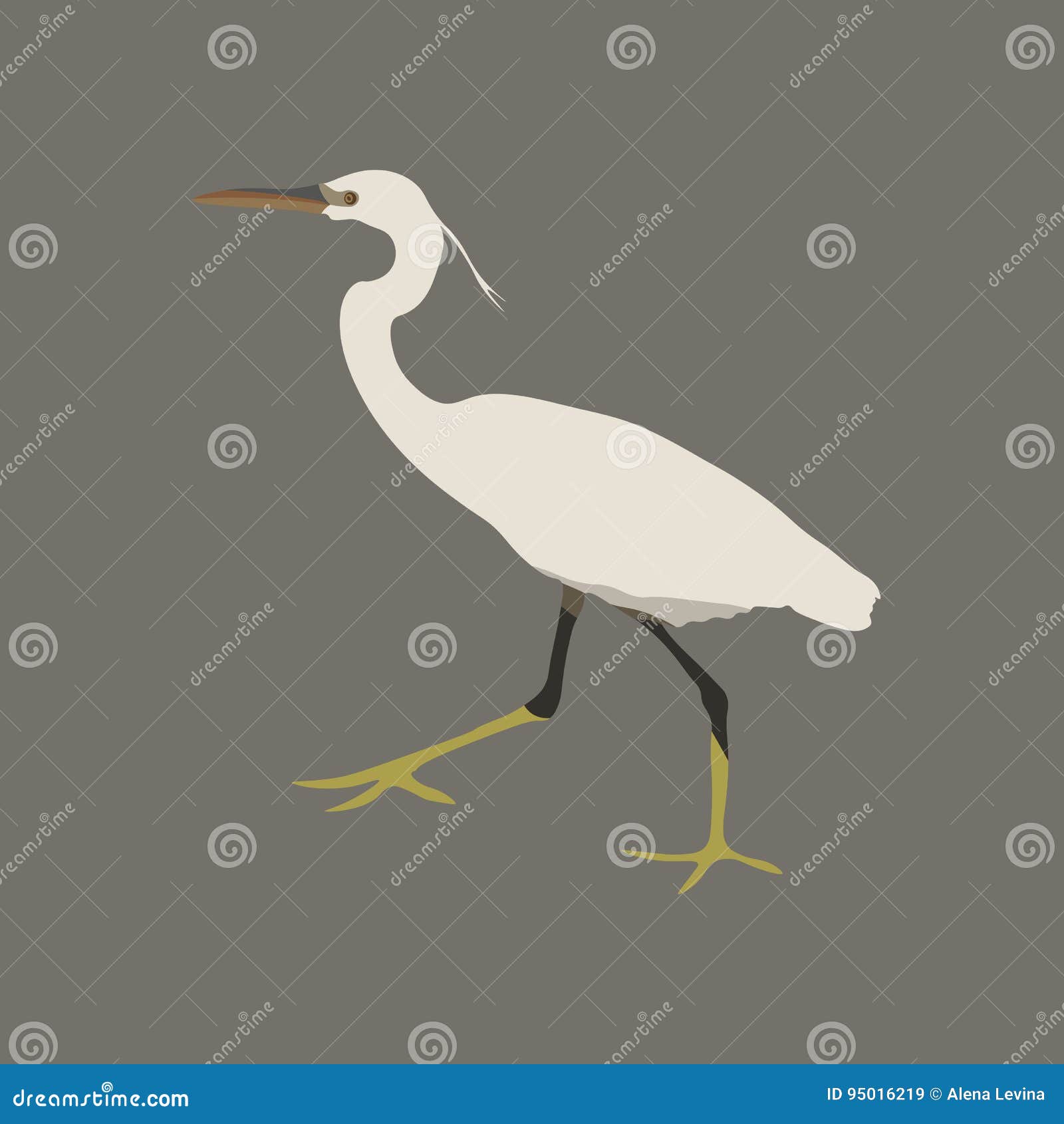 Vector Grote witte reiger vector illustratie. Illustration of ...