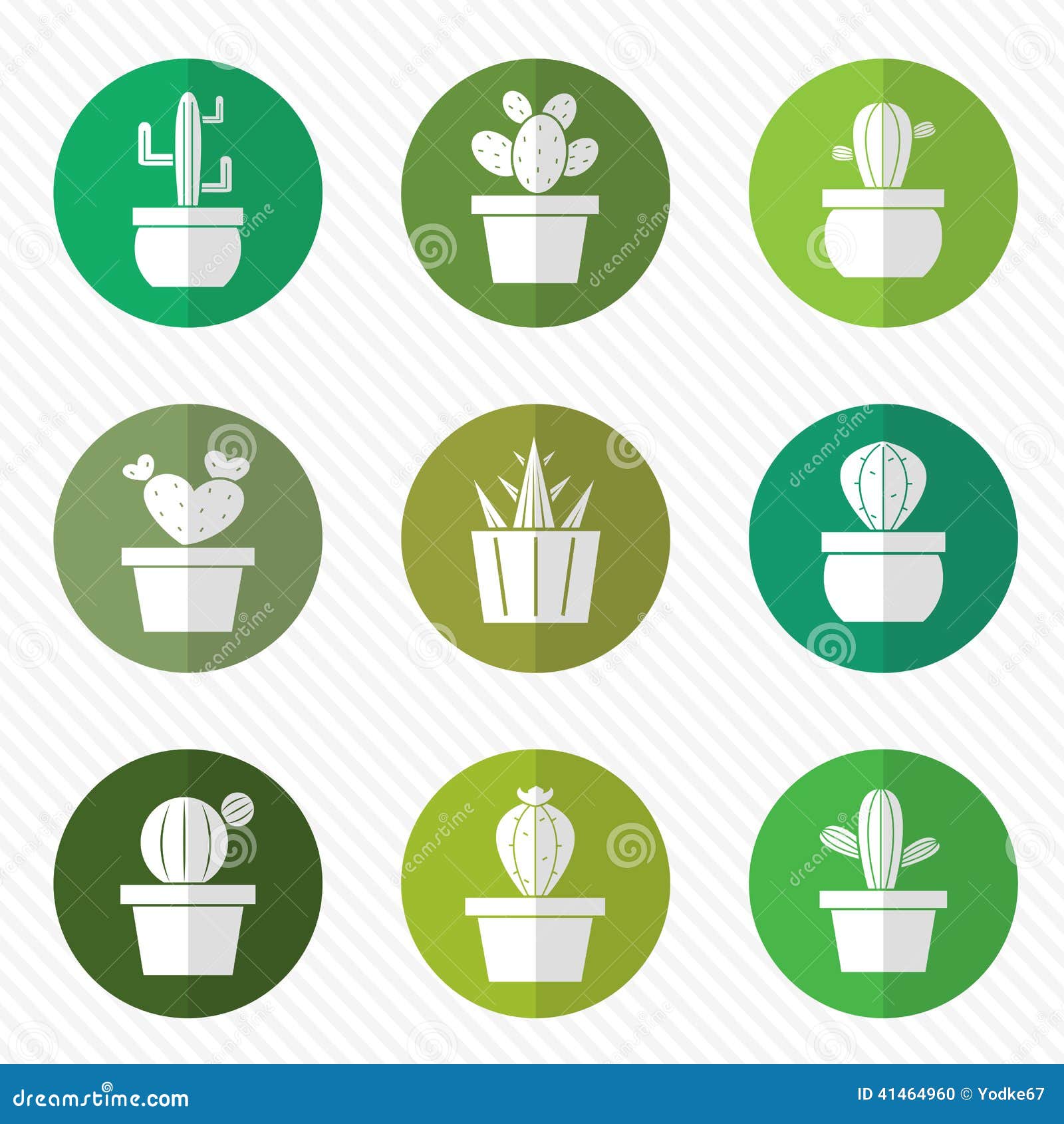 Vector Group of Cactus in the Circle Stock Vector - Illustration of ...