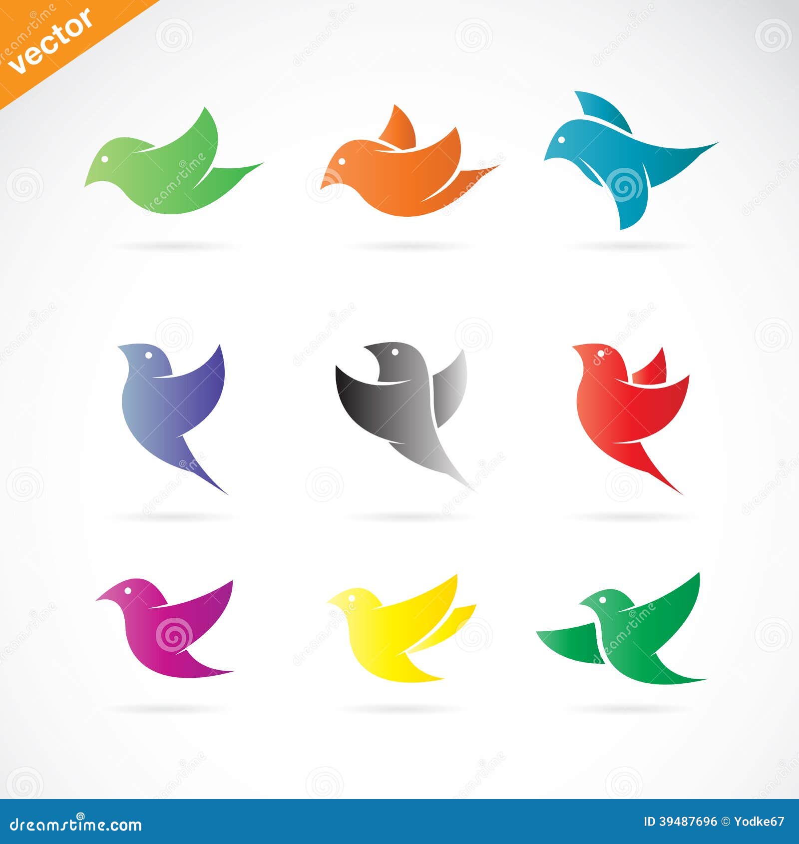 Vector Group of Colorful Bird Stock Vector - Illustration of pattern ...