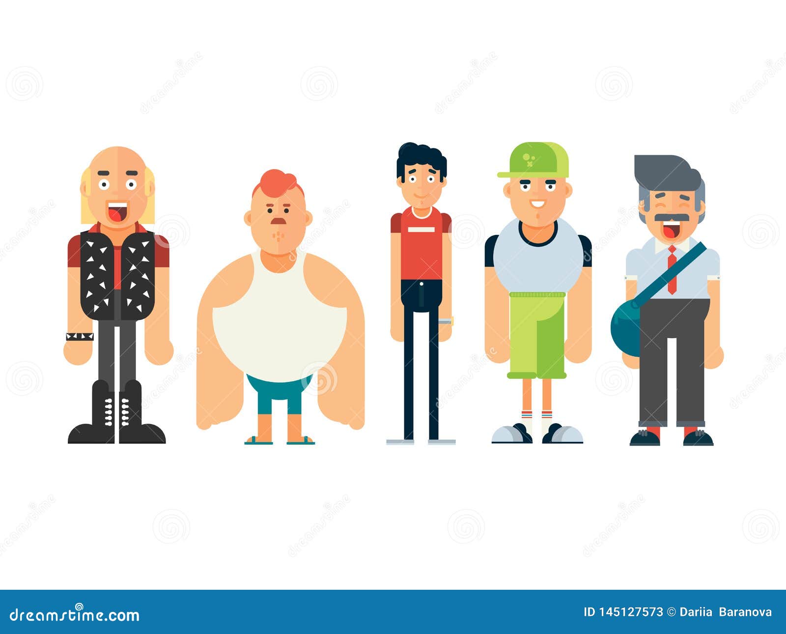 Different Types of People in Flat Style Vector Stock Vector ...
