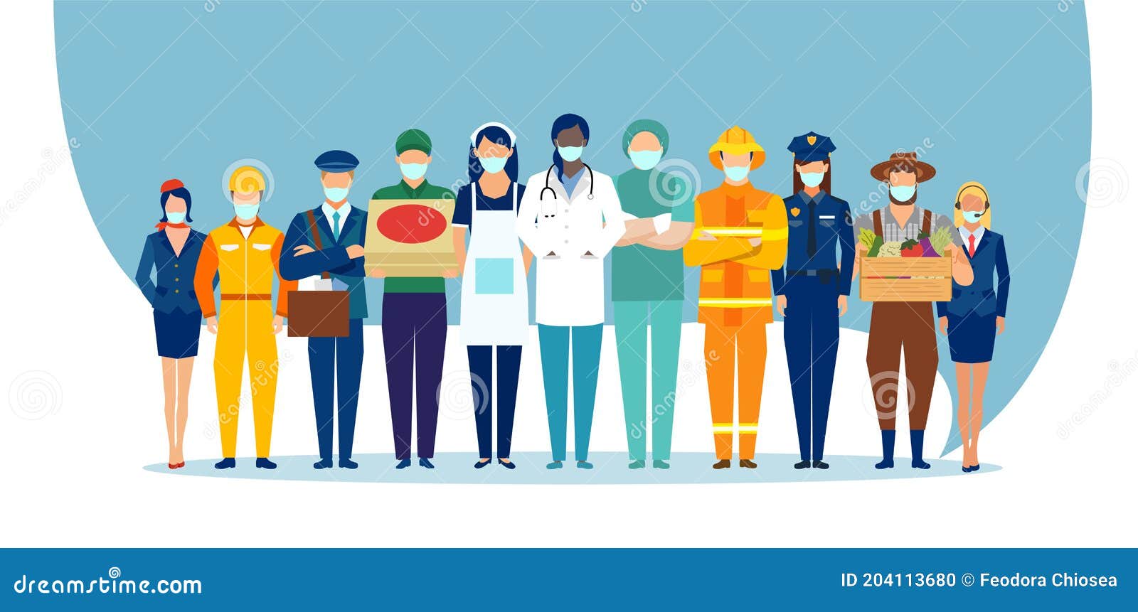 Essential Workers. Thank You Frontliners, Coronavirus Pandemic Heroes ...