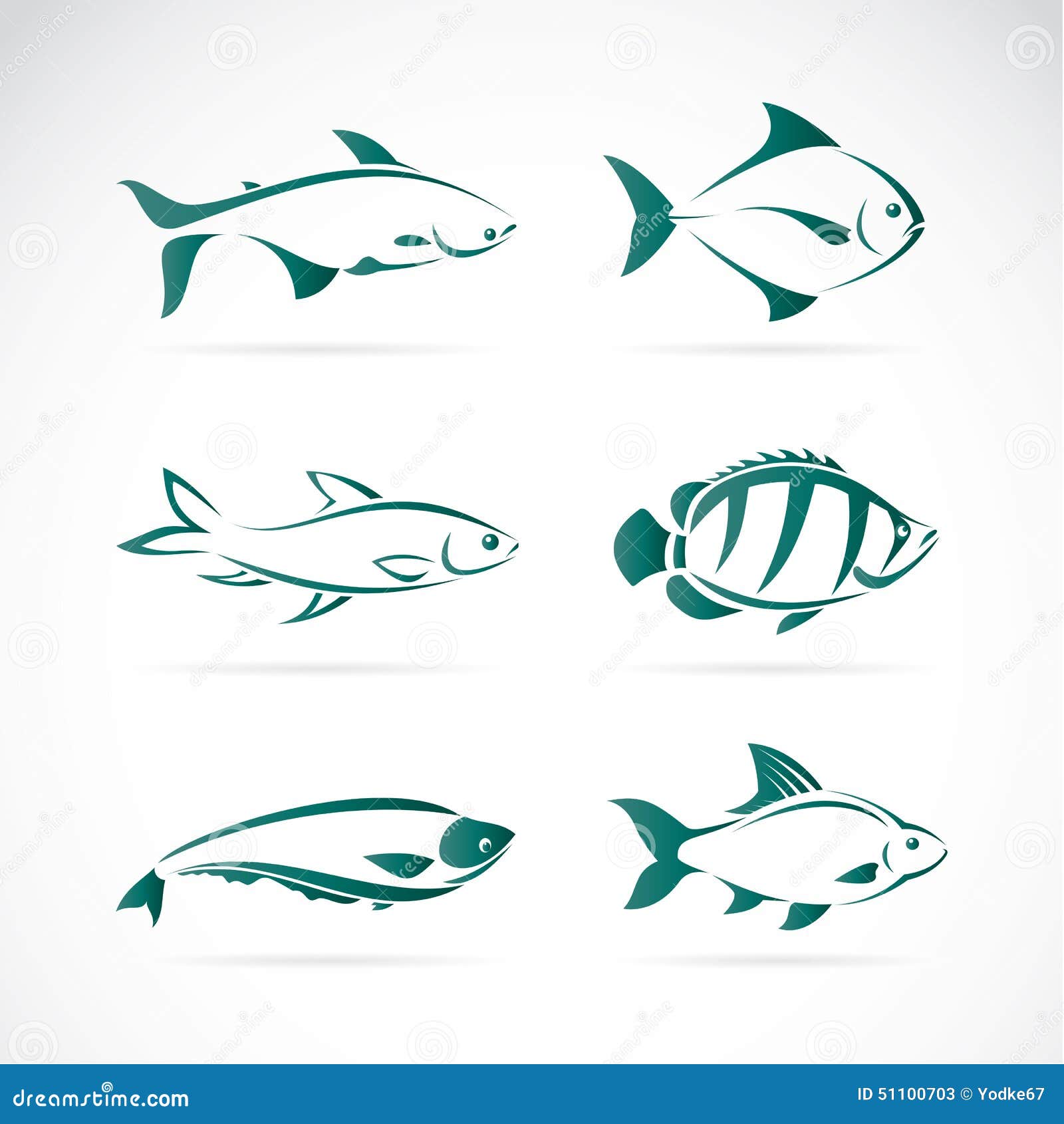 Vector group of fish stock vector. Illustration of isolated - 51100703