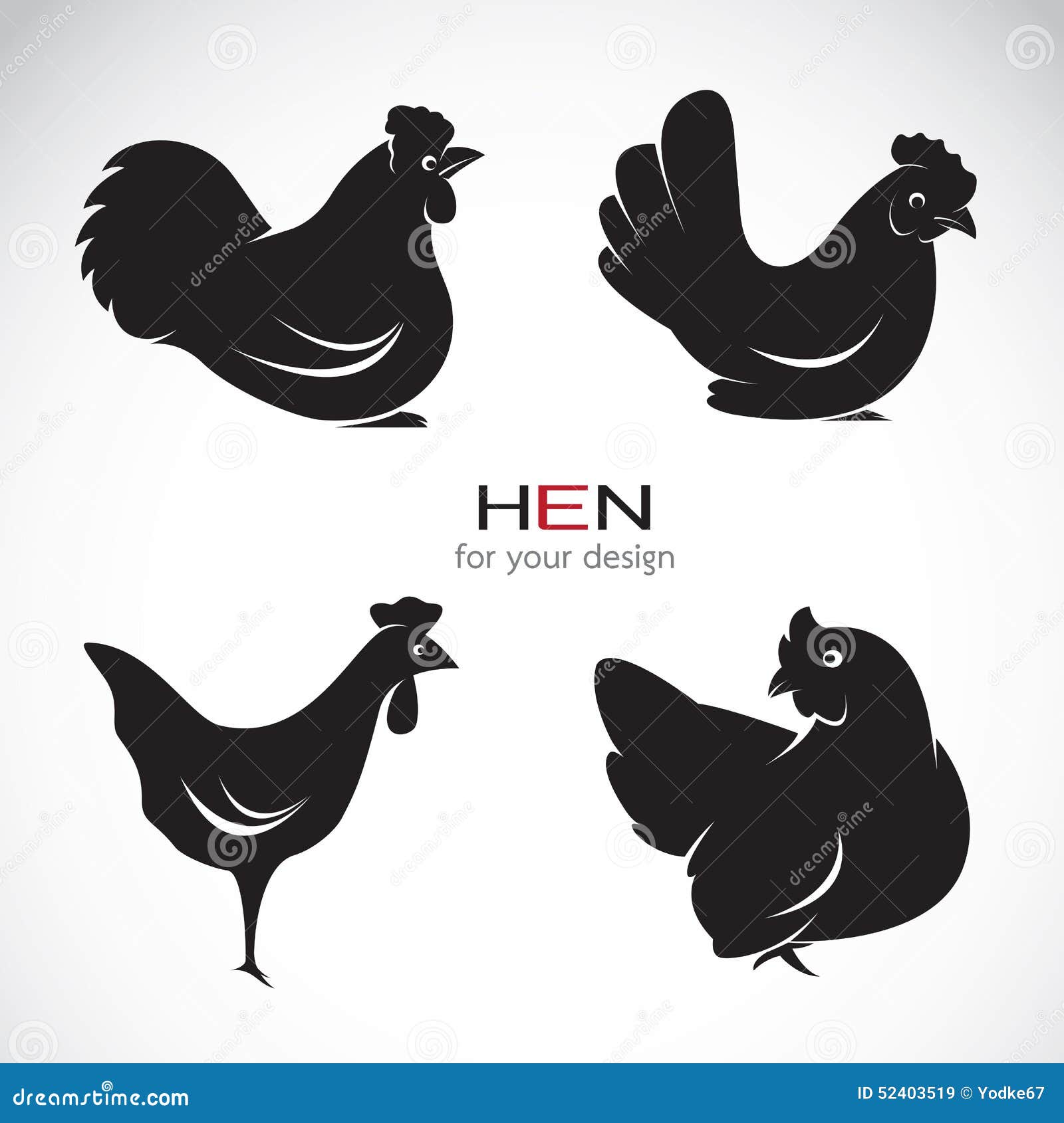 Vector group of hen design stock vector. Illustration of isolated ...