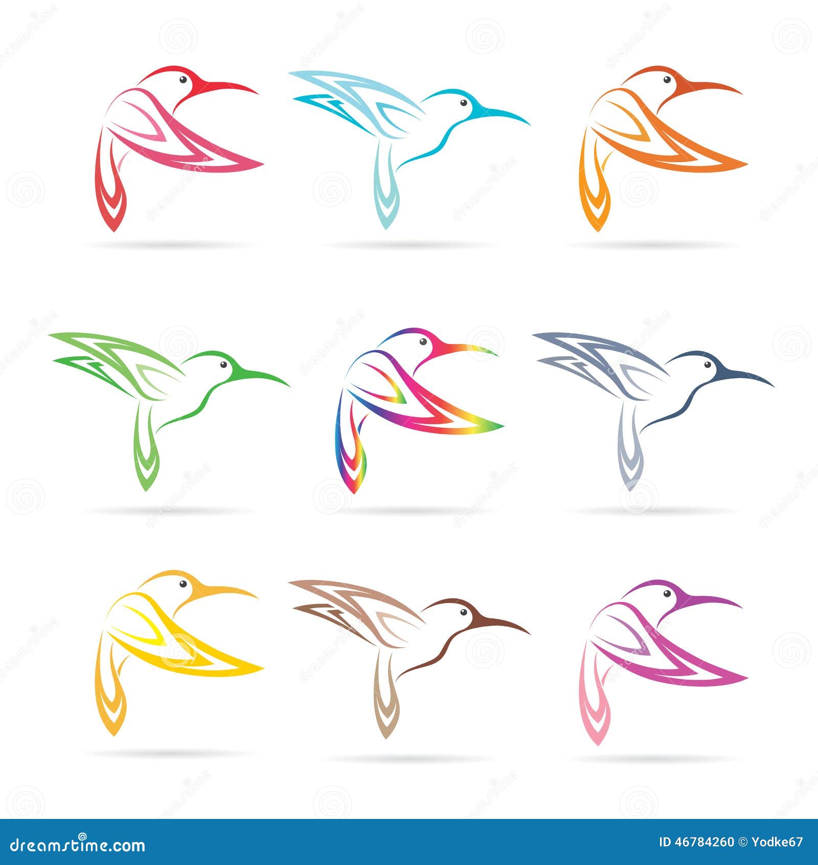 Vector Group of Hummingbird Stock Vector - Illustration of graphic ...