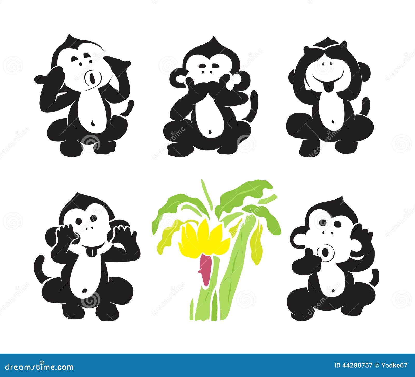 Naughty Monkeys, Duo Monkeys, Funny Monkey,Vector Cartoon Cute Funny ...