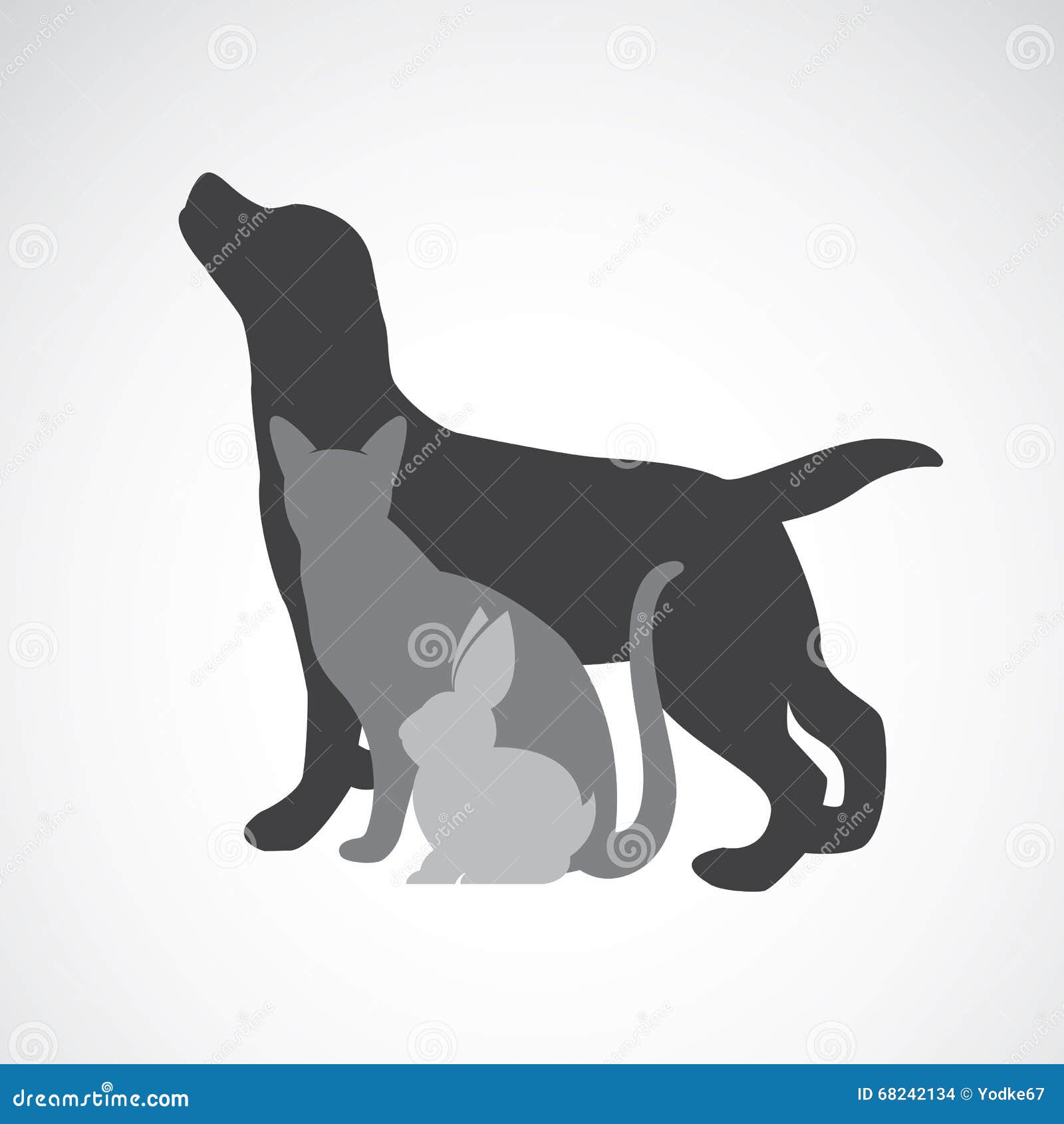 Vector Group of Pets - Dog, Cat, Rabbit Stock Vector - Illustration of ...