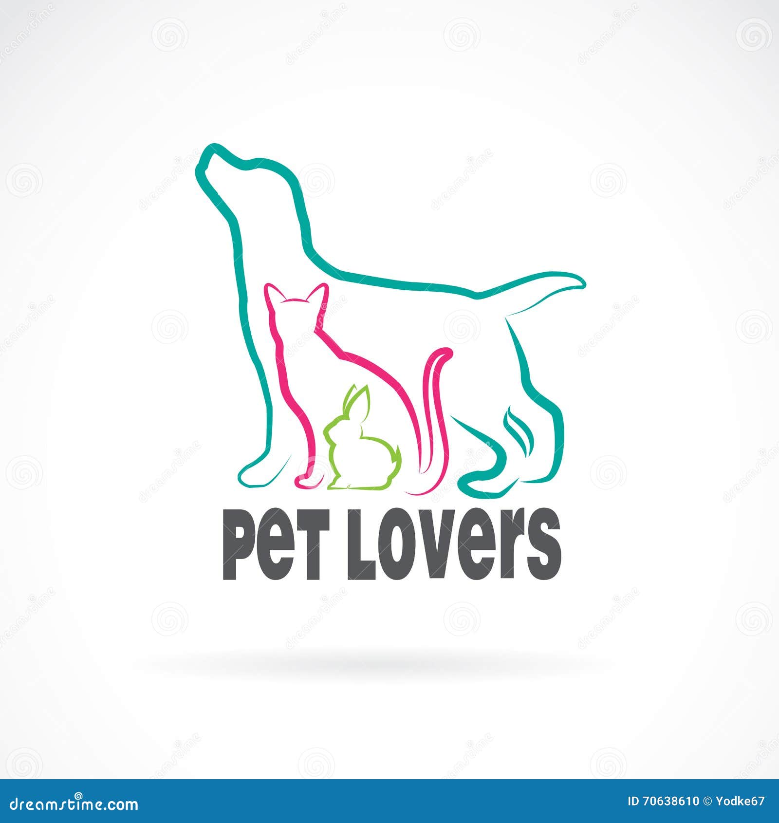 Vector group of pets stock vector. Illustration of kitten - 70638610
