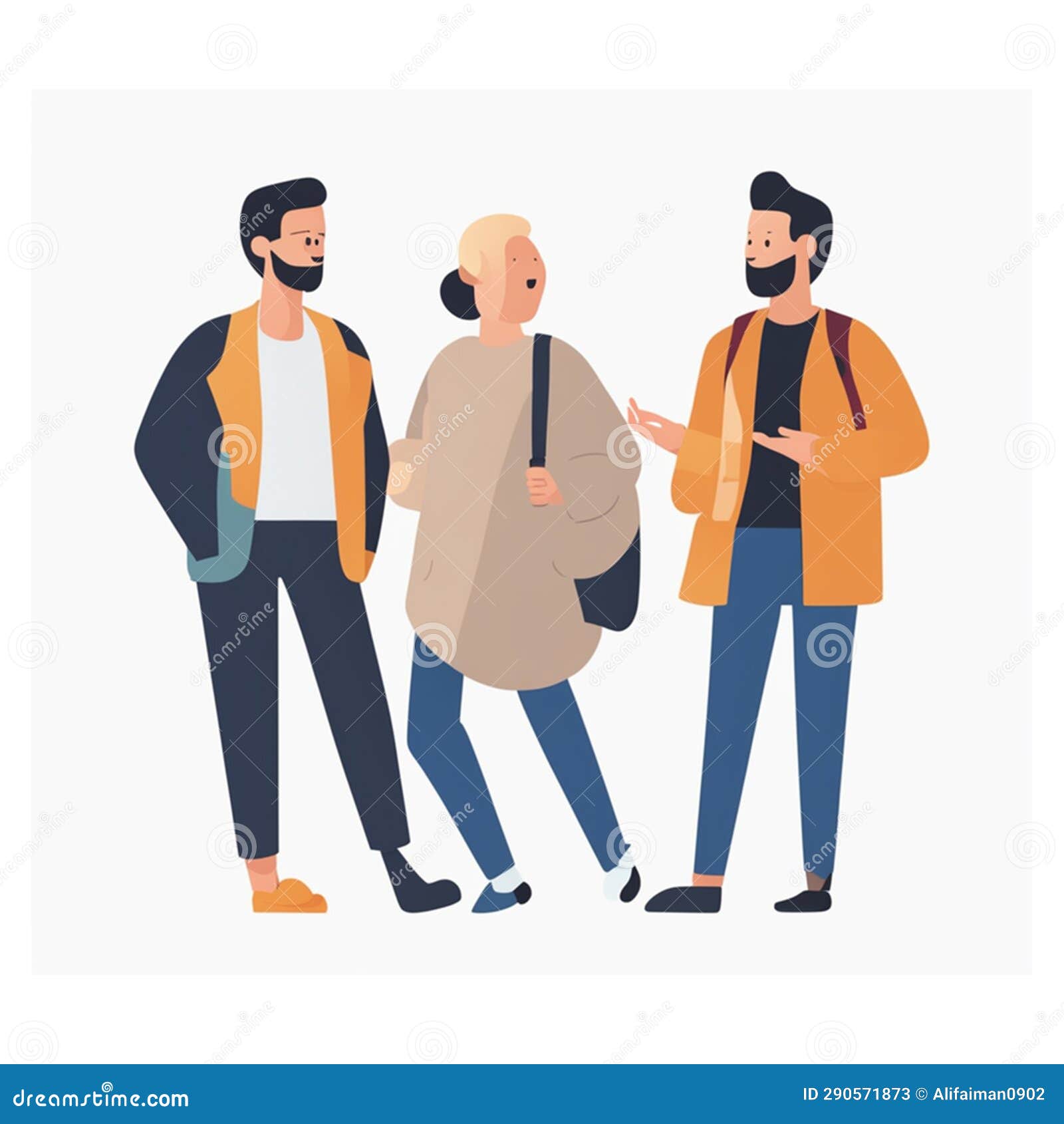 Vector - a Group of the Student Talking Stock Vector - Illustration of ...