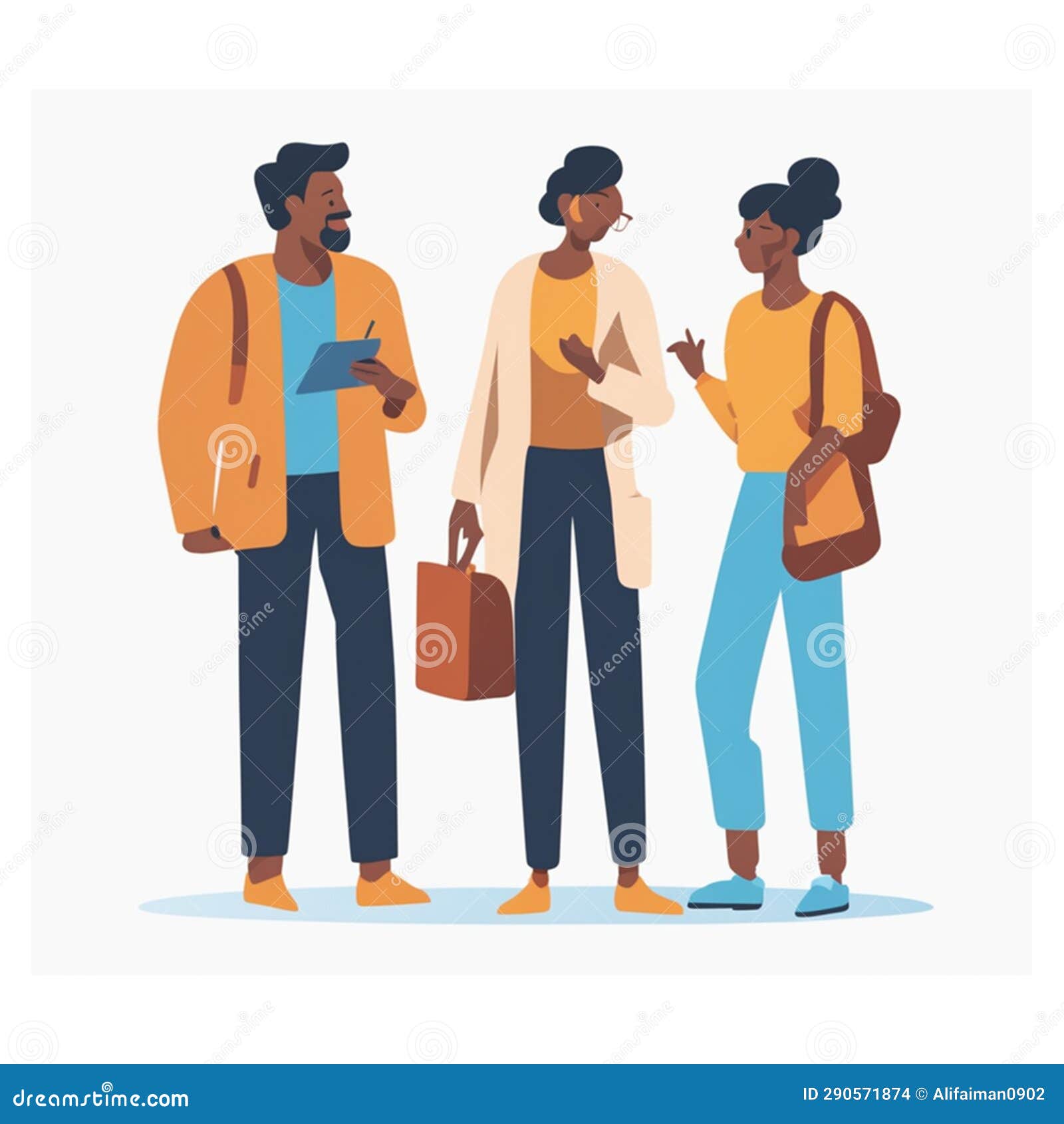 Vector - a Group of the Student Talking Stock Vector - Illustration of ...