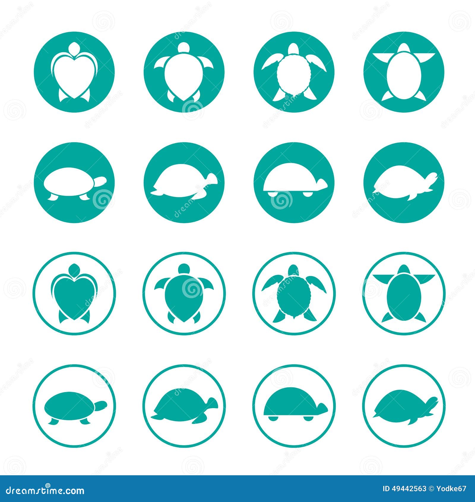 Vector Group of Turtle in the Circle Stock Vector - Illustration of ...