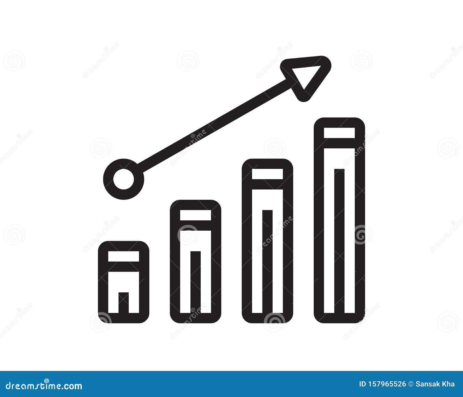 Vector growing graph icon stock illustration. Illustration of grow ...