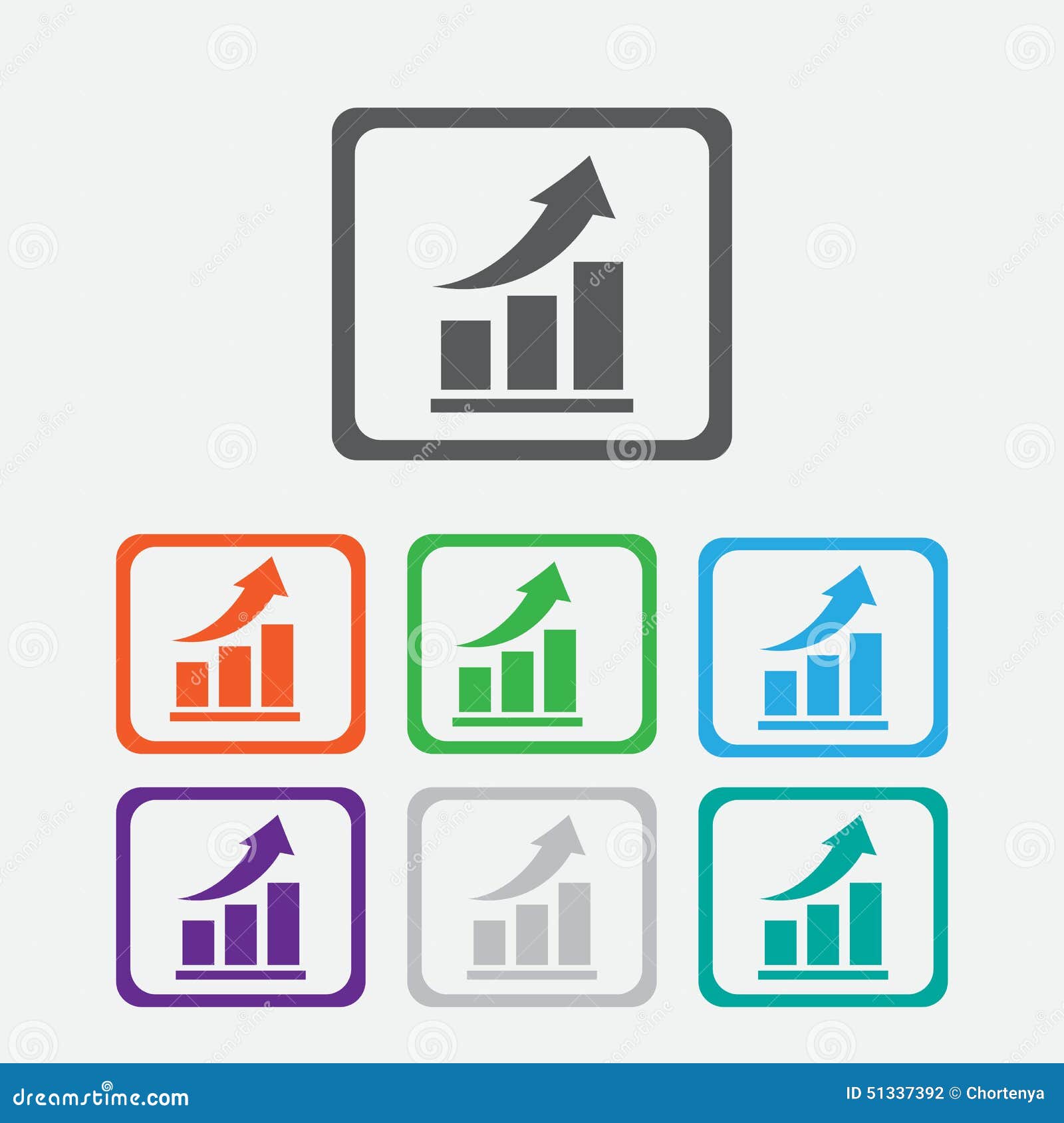 Vector Growing Graph Icon. Infographic Chart | CartoonDealer.com #51337392