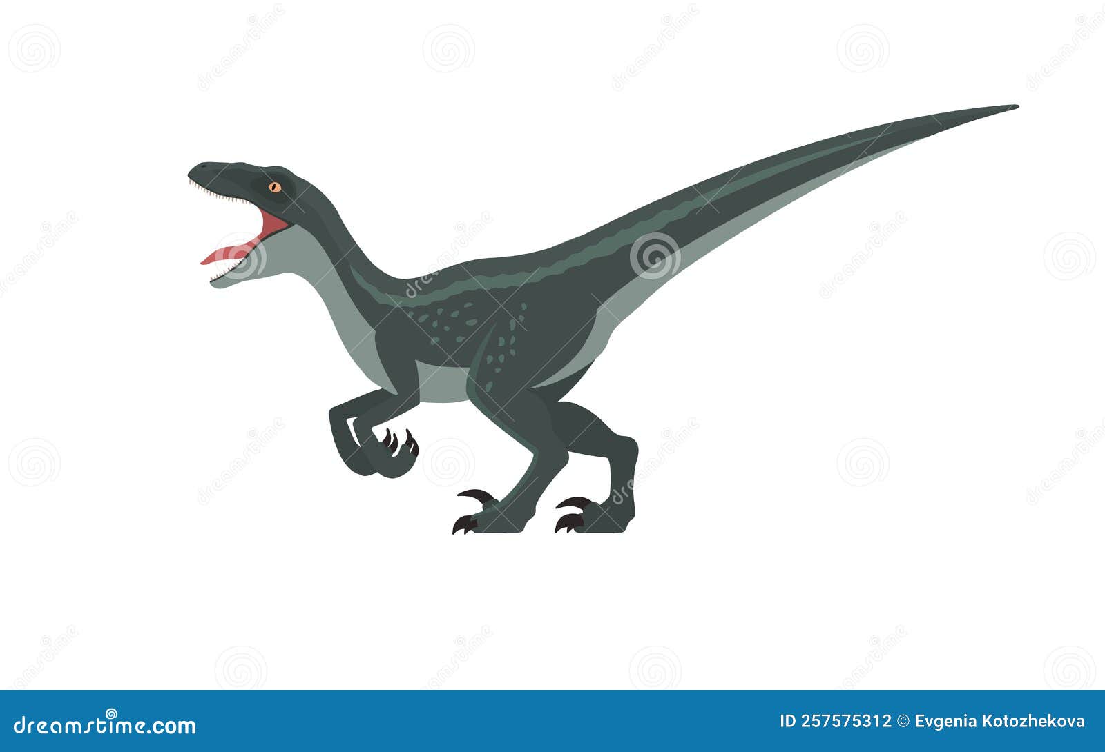 Vector Growling Velociraptor Stock Vector - Illustration of background ...
