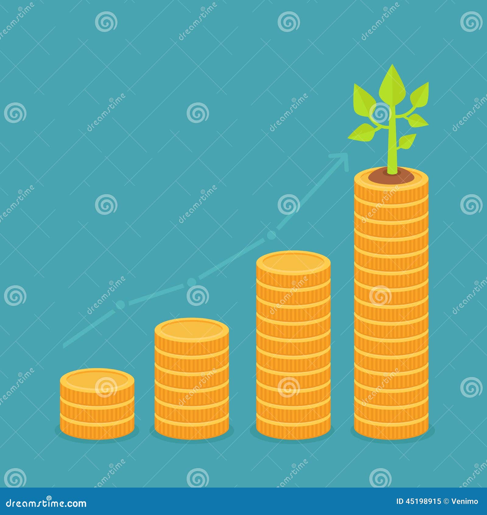 Vector Growth Concept in Flat Style Stock Vector - Illustration of ...