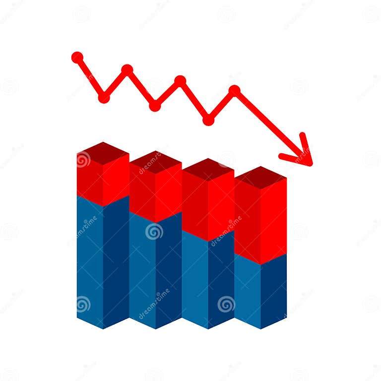 Vector Growth Graph Icon with Arrow Move Up. Stock Vector ...