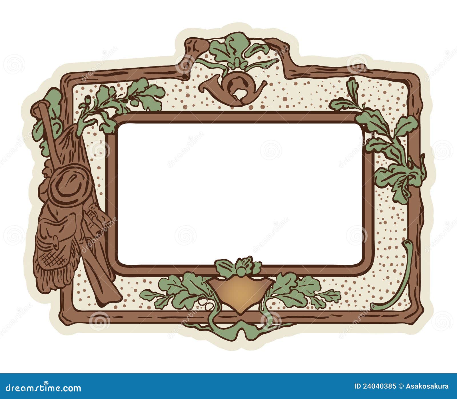 Vector: Grunge Background with Hunting Border Stock Vector ...