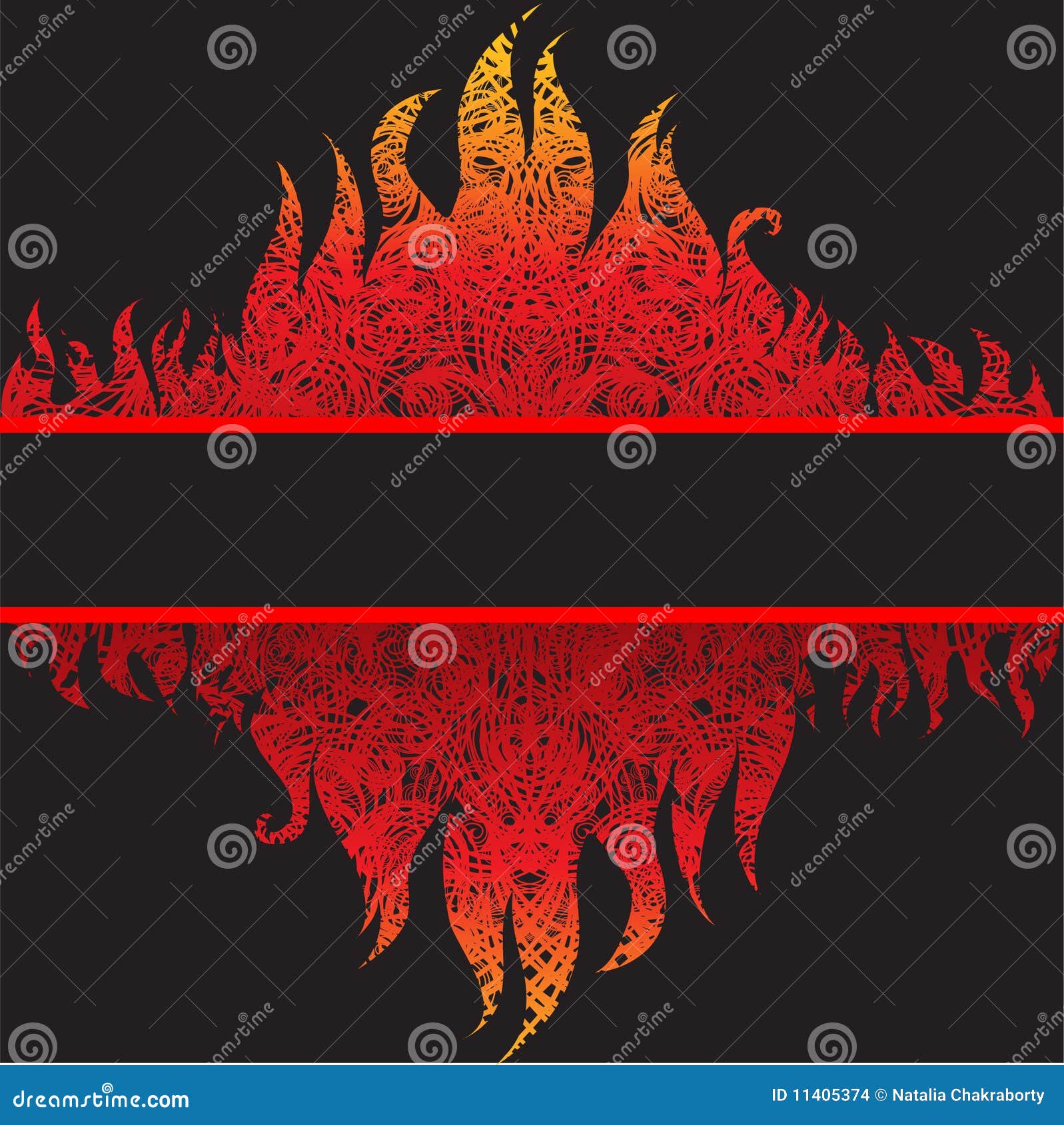 Vector Grunge Beautiful Frame Background with Fire Stock Vector ...