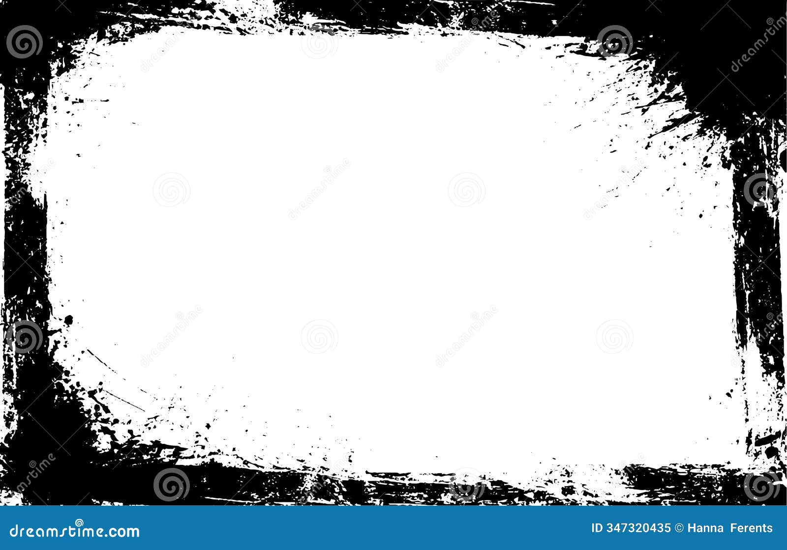 Vector Grunge Border with Rough Frame on a Black Background. Old ...