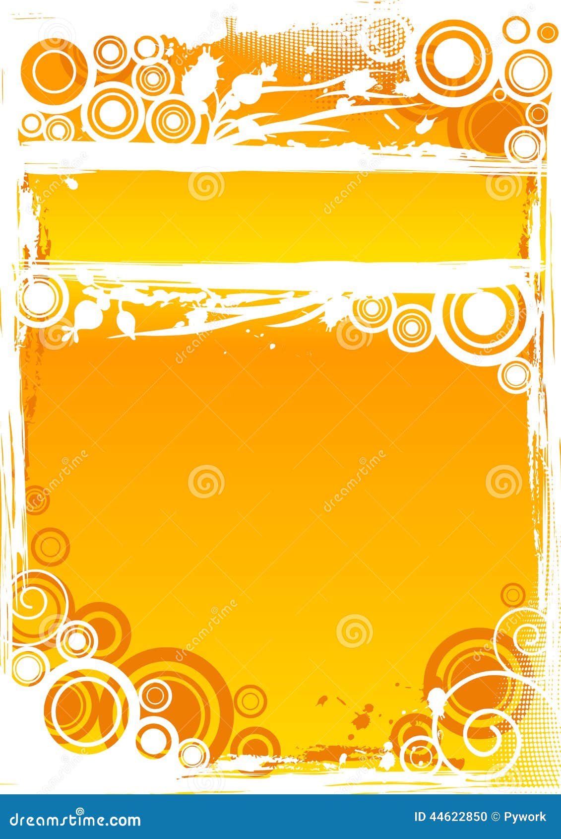 Vector Grunge Circle Background in Orange with Highlighted Title Bar ...