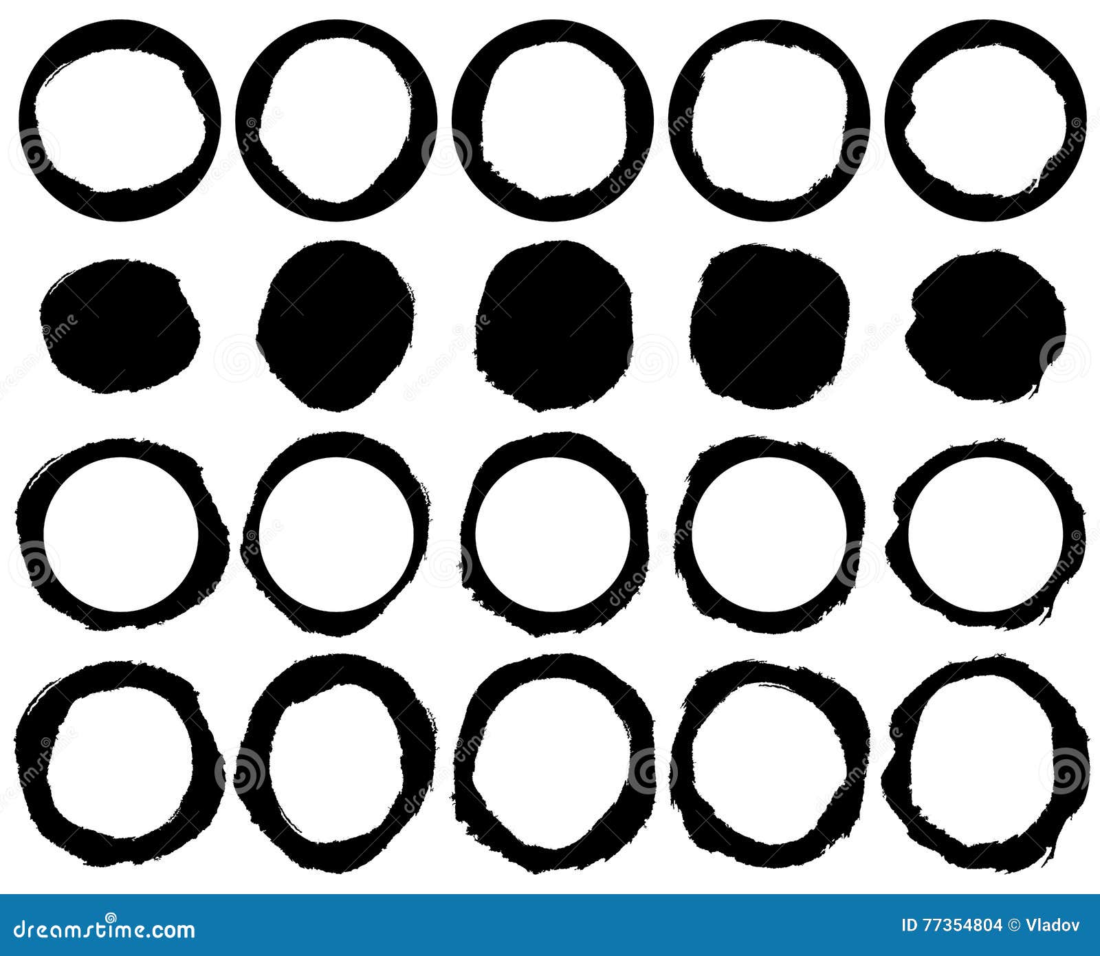 Vector grunge circles stock vector. Illustration of banner - 77354804