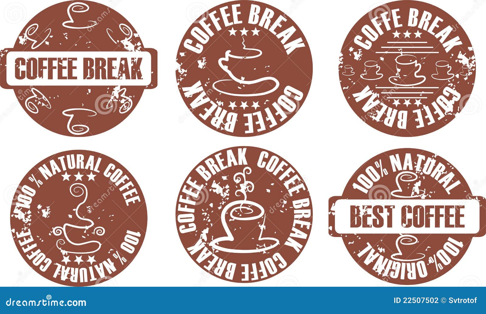 Vector Grunge Coffee Stamp Set Stock Vector - Illustration of grungy ...
