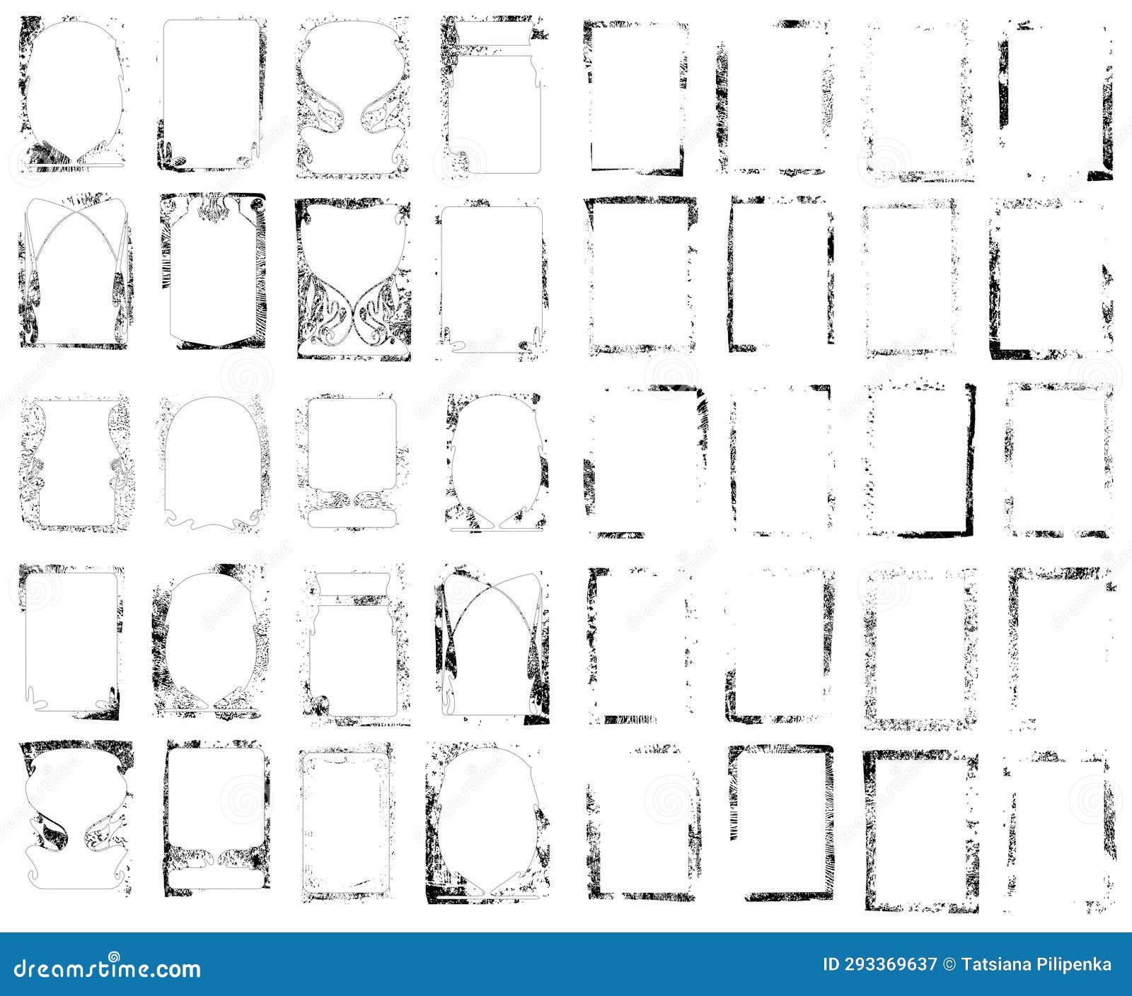 Vector grunge frames stock illustration. Illustration of geometrical - 293369637