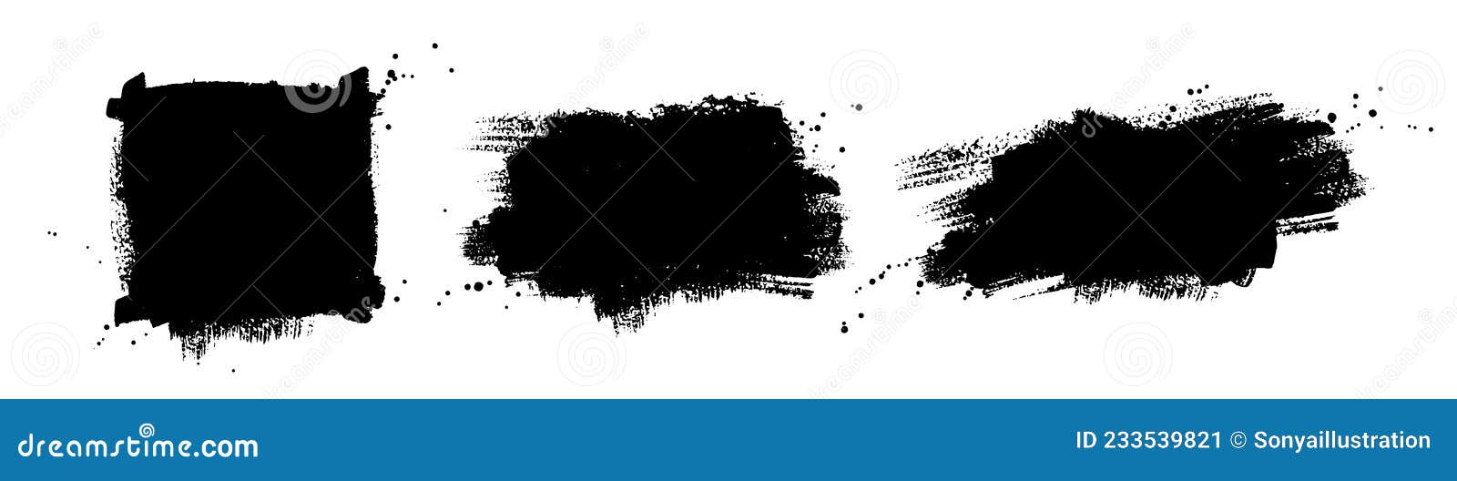 Vector Grunge Hand Drawn Paint Daubs Banners Stock Vector ...