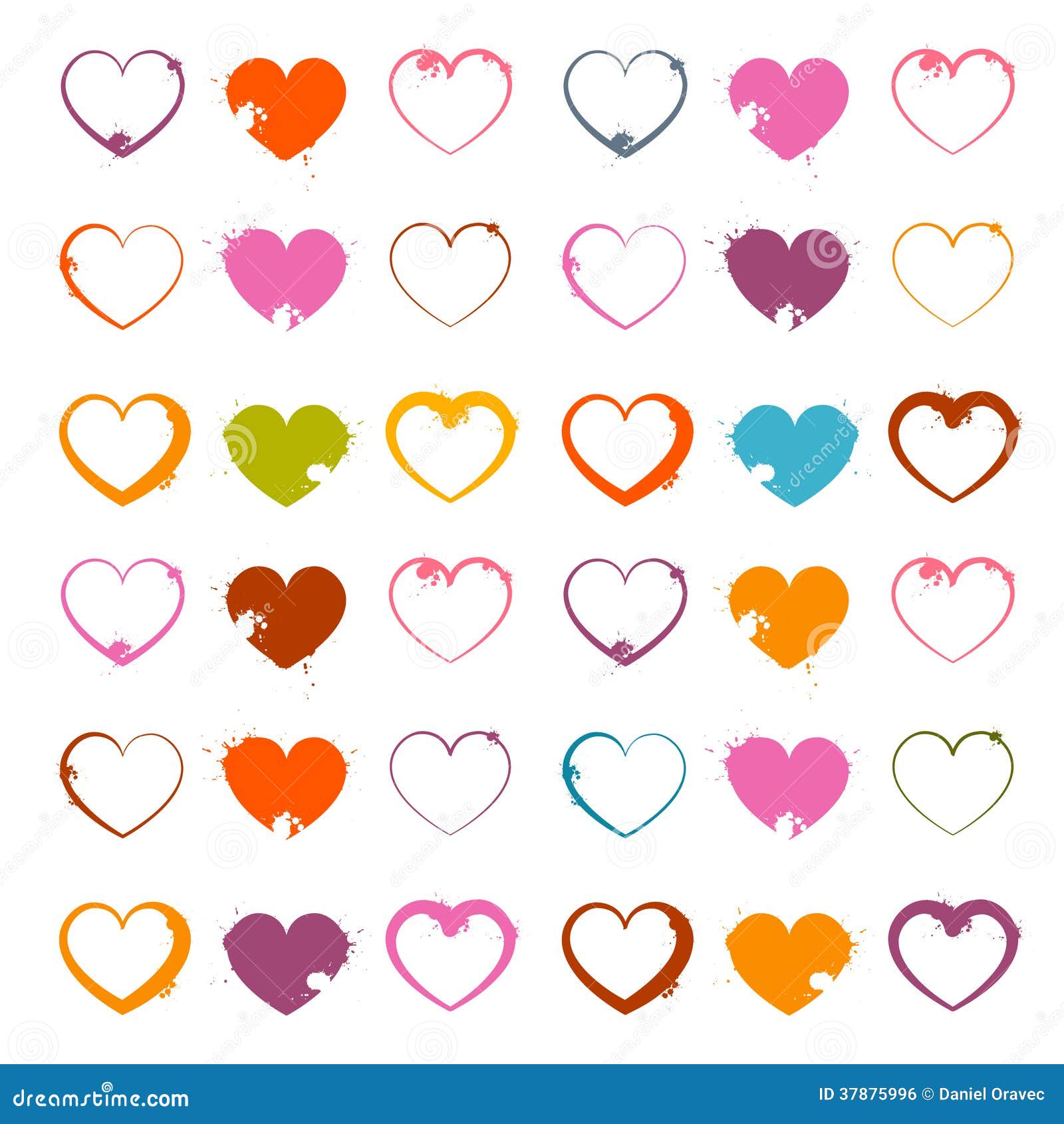 Vector Grunge Heart Symbols Set | CartoonDealer.com #37875996