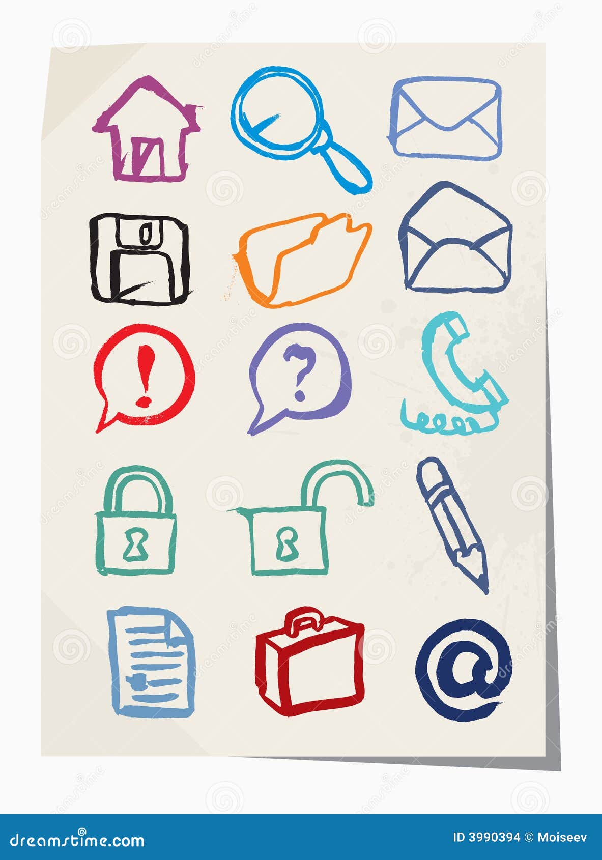 Vector Grunge Icons Set stock vector. Illustration of page - 3990394