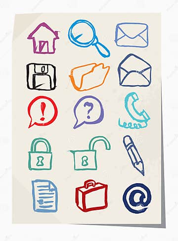 Vector Grunge Icons Set stock vector. Illustration of page - 3990394