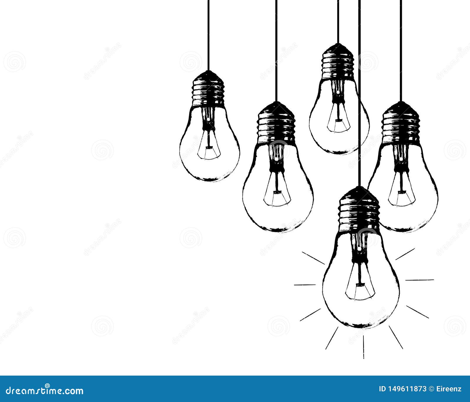 Vector Grunge Illustration with Hanging Light Bulbs and Place for Text ... Vector Grunge Illustration with Hanging Light Bulbs and Place for Text ...