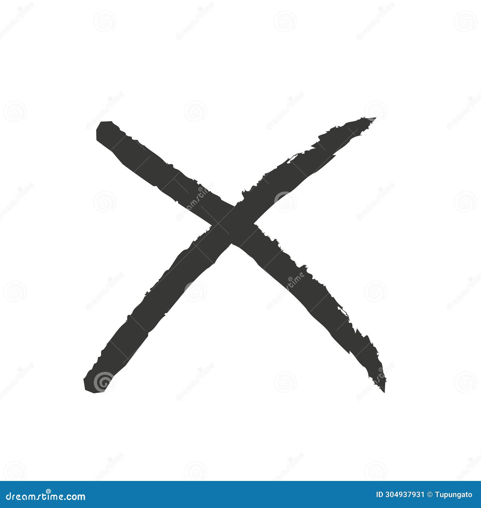 Vector grunge X mark stock vector. Illustration of hand - 304937931