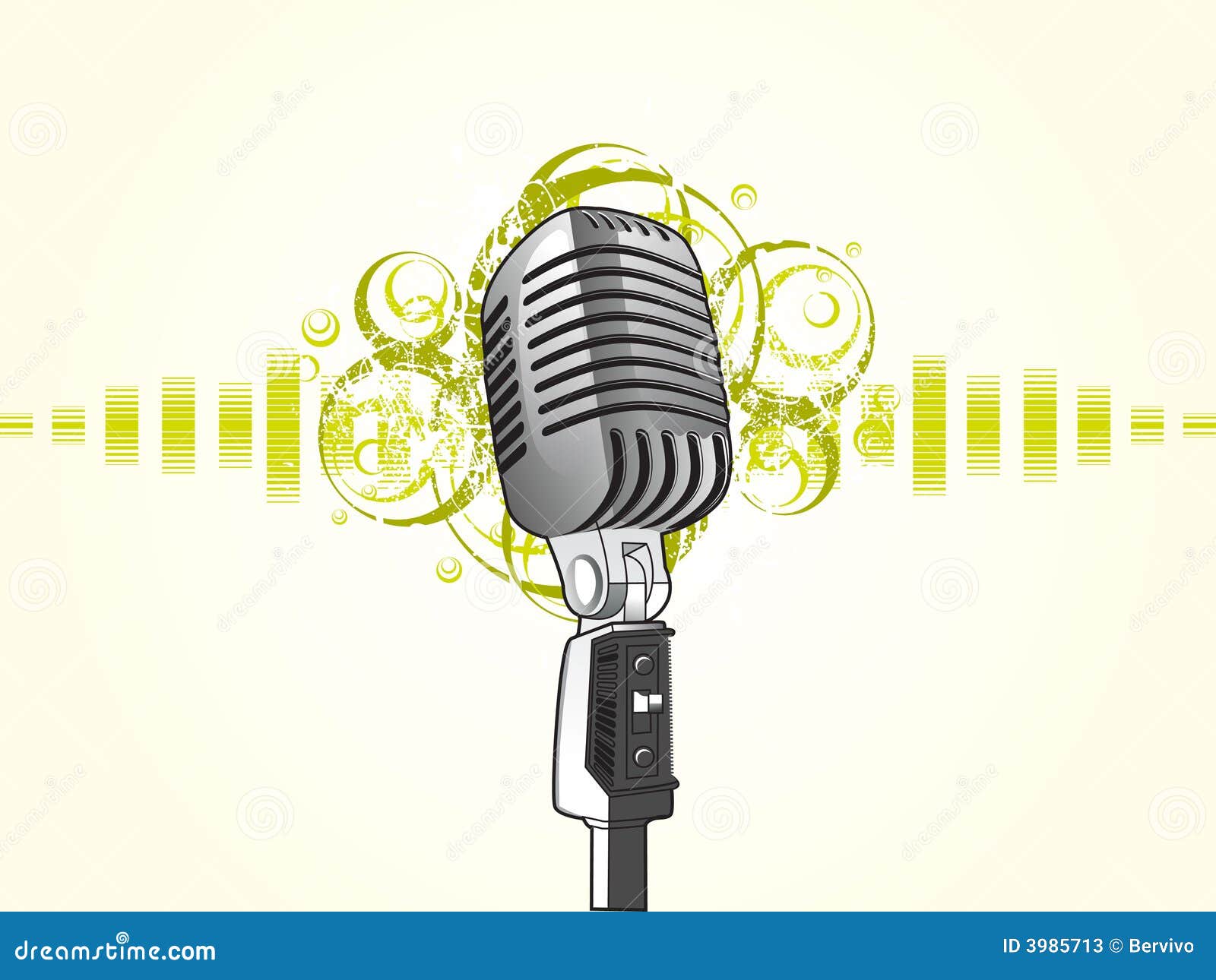 Vector Grunge Music Background with Microphone Stock Illustration ...