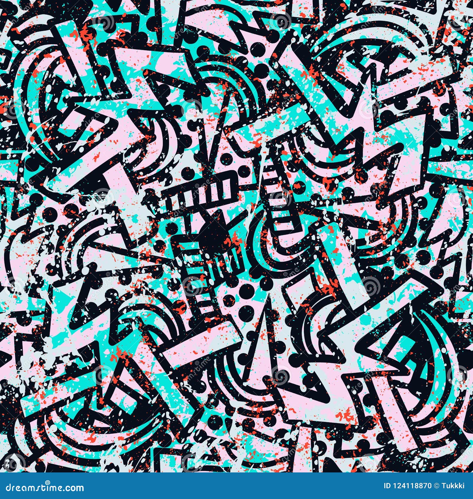 Vector Grunge Pattern with Doodles and Scribbles Stock Vector ...