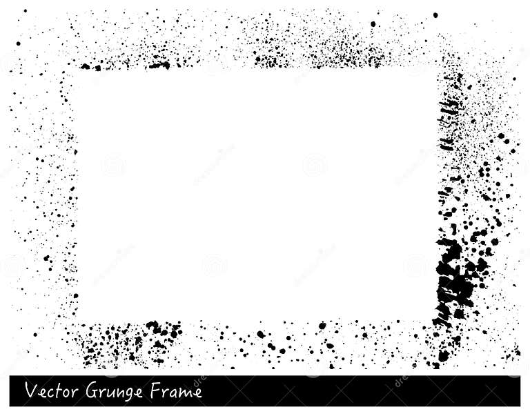 Vector Grunge Rectangle Frame with Splash Texture Hand Drawn Background ...