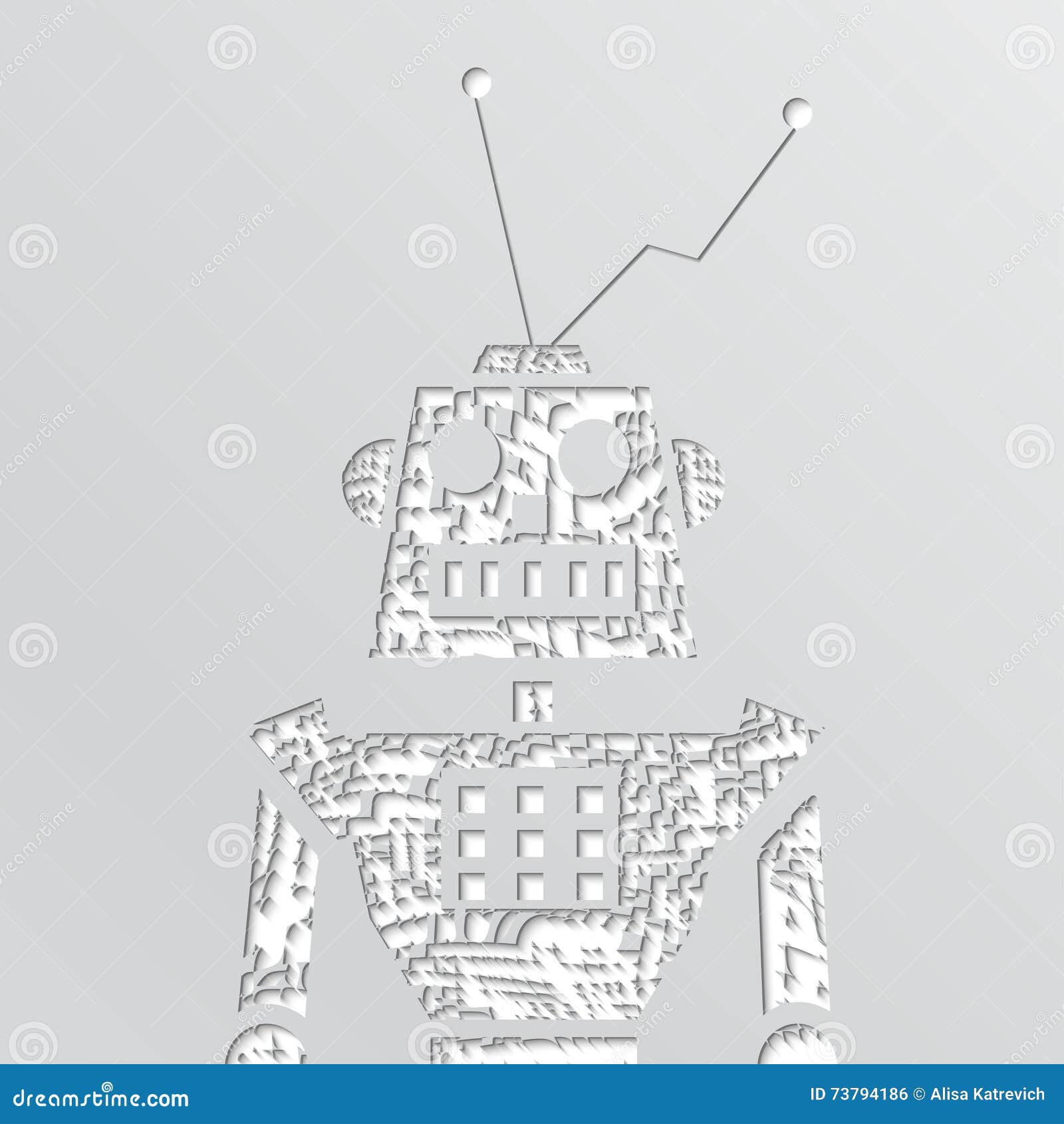 Robot Doodle Print. Set Of Space Objects, Robot And Symbols. Planets ...