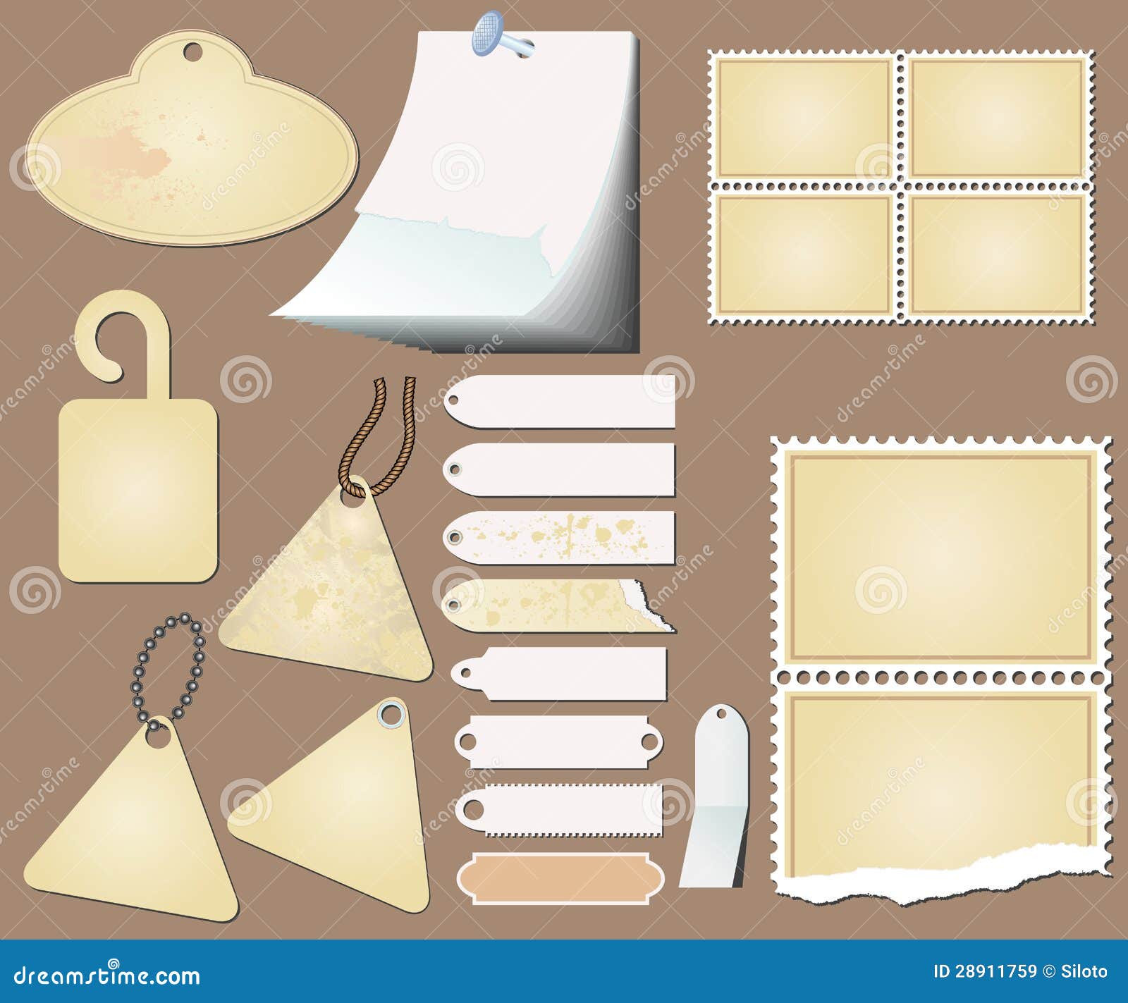 Vector Grunge Scrapbook Label Tag Stock Vector - Illustration of notice ...