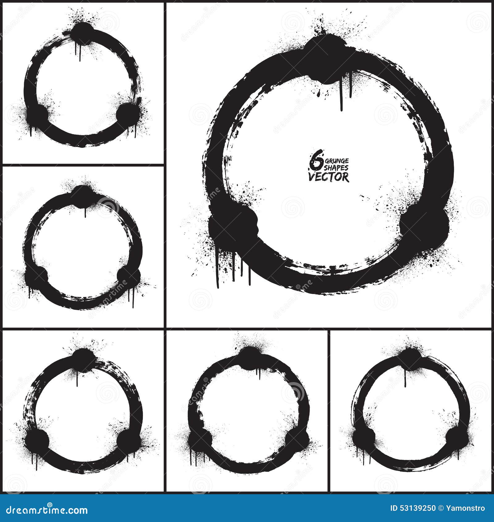Vector Grunge Shapes Set stock vector. Illustration of japanese - 53139250