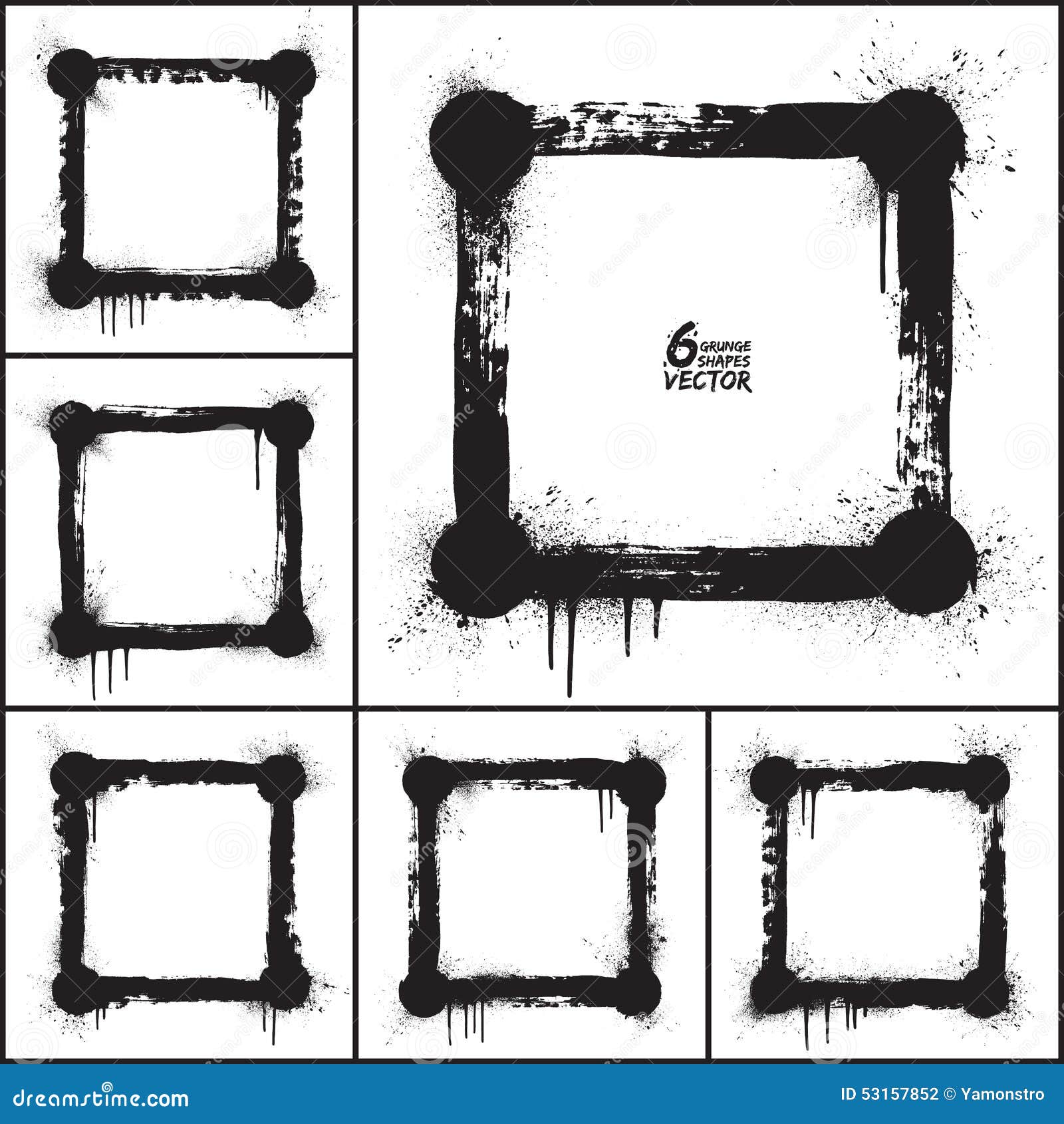 Vector Grunge Shapes Set stock vector. Illustration of brush - 53157852
