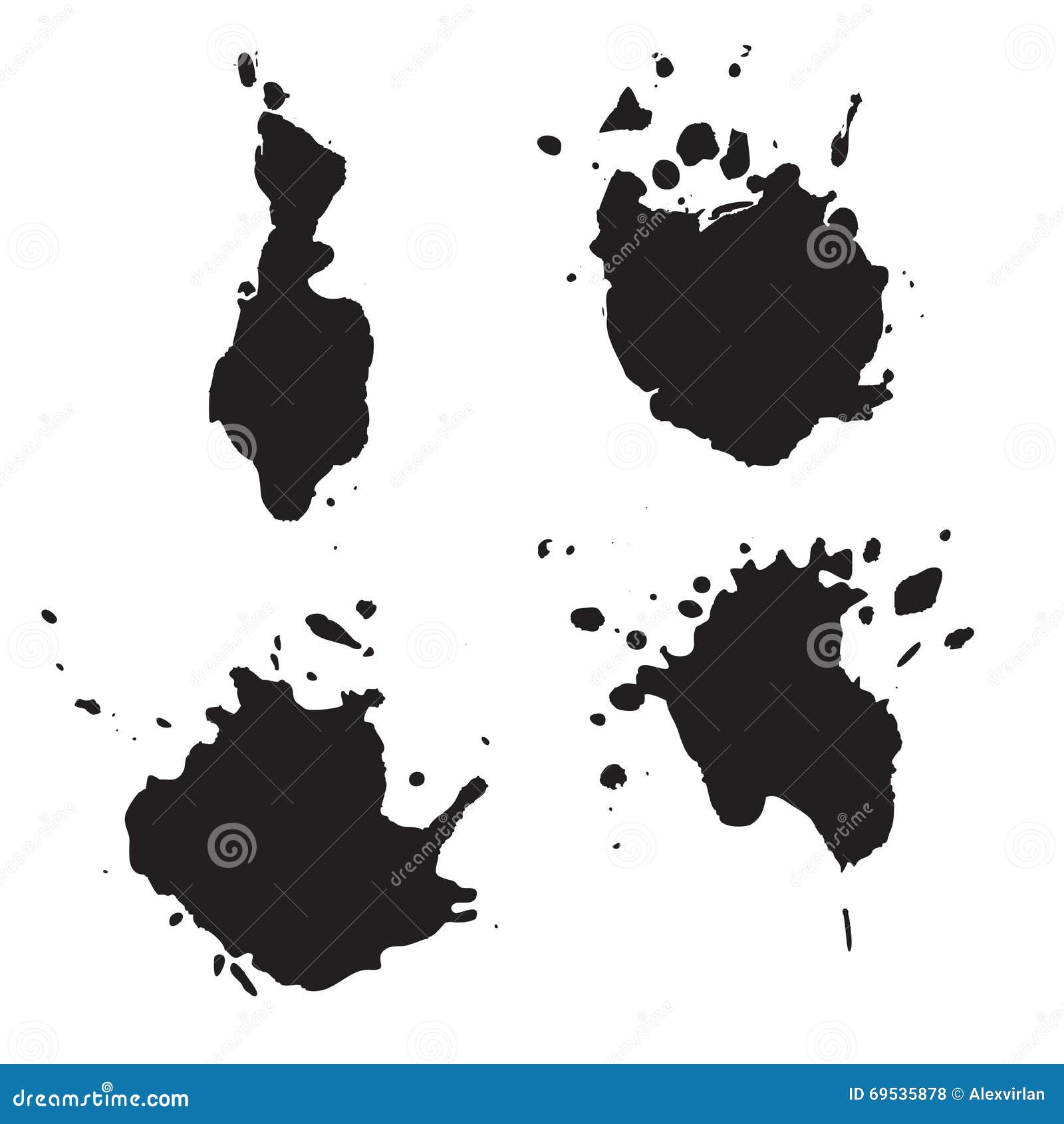 Vector Grunge Splashes and Drips Stock Vector - Illustration of spray ...