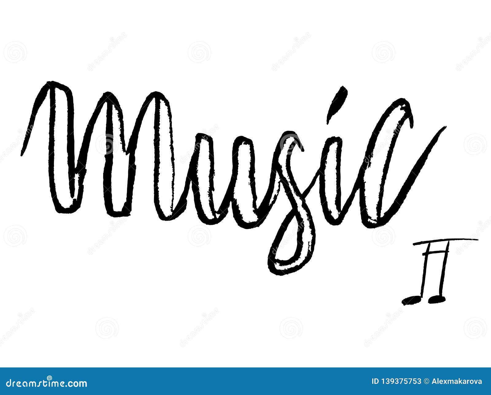 Vector Grungy Music Lettering Stock Vector - Illustration of sound ...