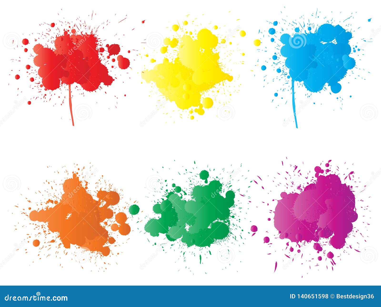 Vector Grungy Paint Drop, Hand Made Creative Splash Stock Vector ...