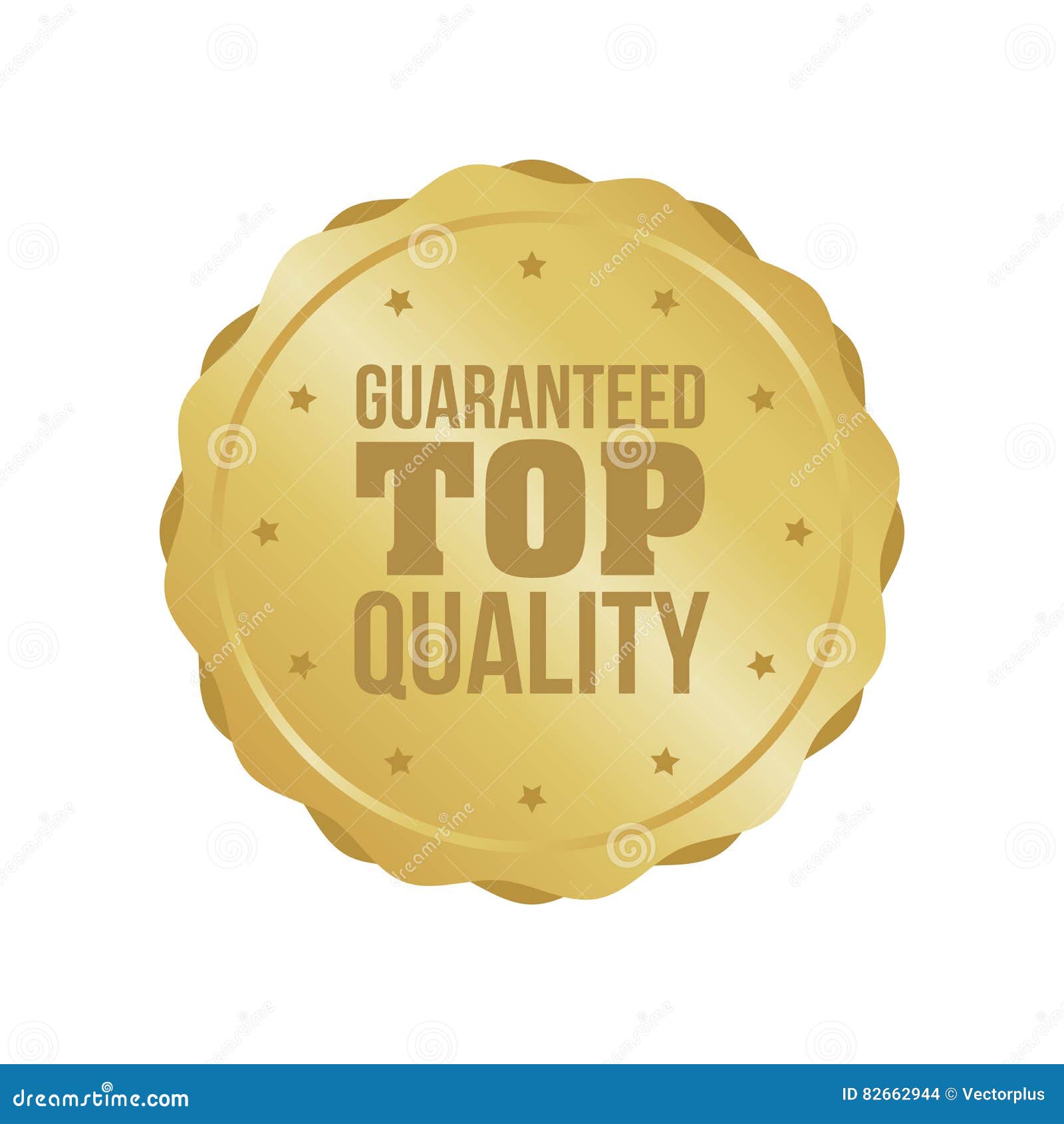 Vector Guaranteed Top Quality Gold Sign, Round Label Stock Illustration ...