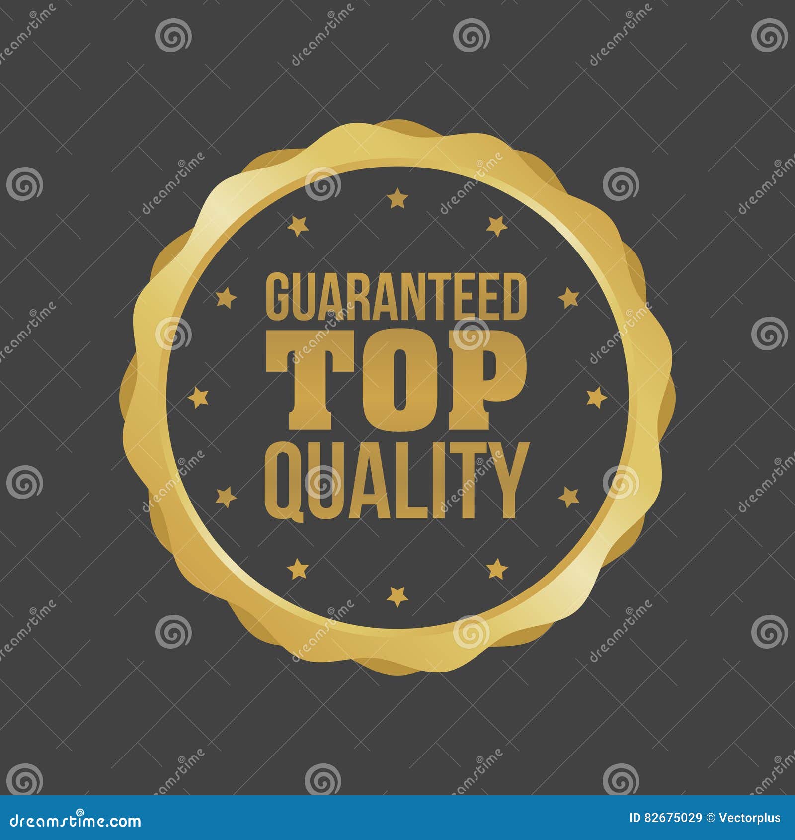 Vector Guaranteed Top Quality Gold Sign, Round Label Stock Illustration ...