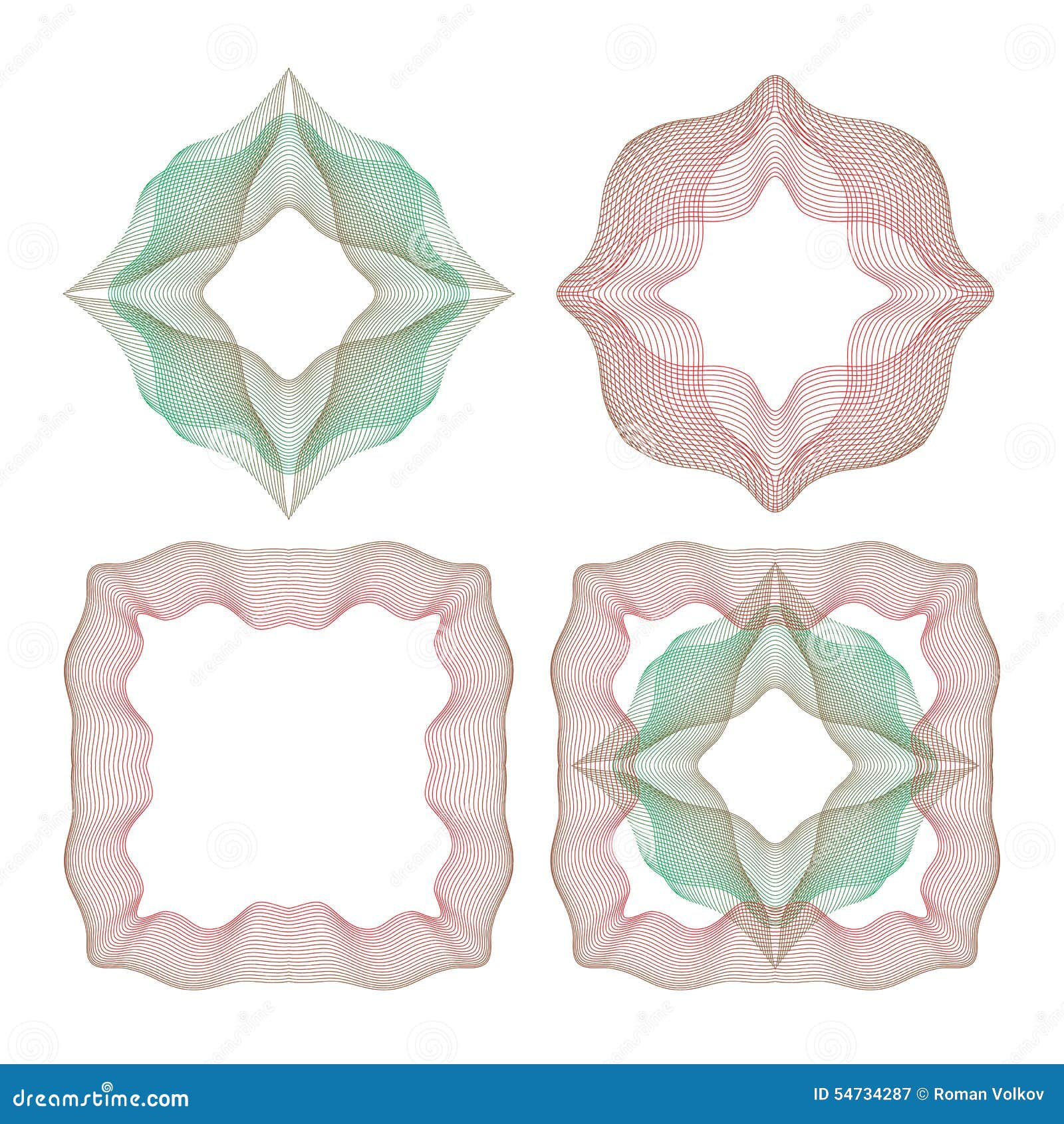 Vector Guilloche Set stock vector. Illustration of complex - 54734287