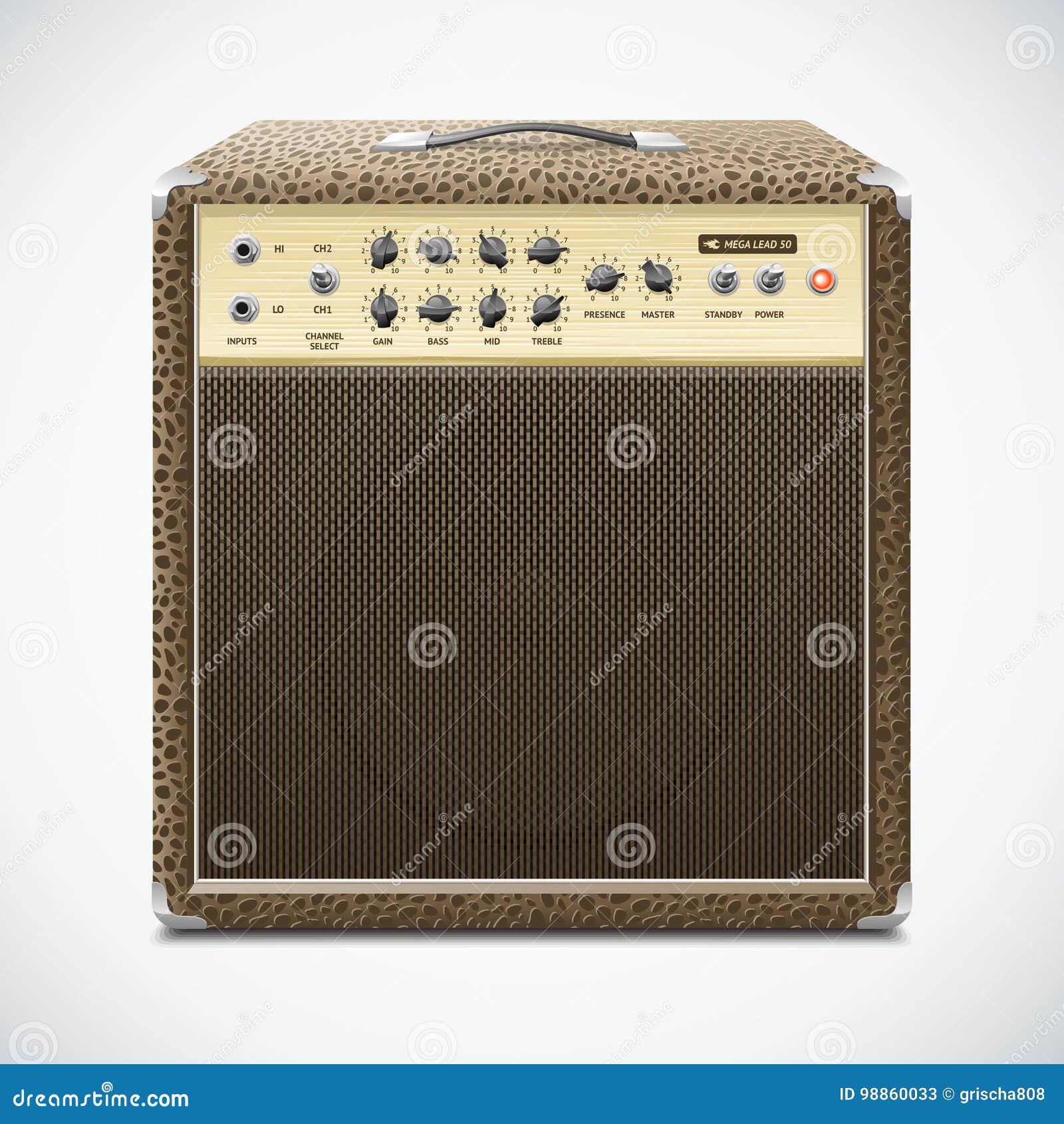 Vector guitar amplifier stock vector. Illustration of vintage - 98860033
