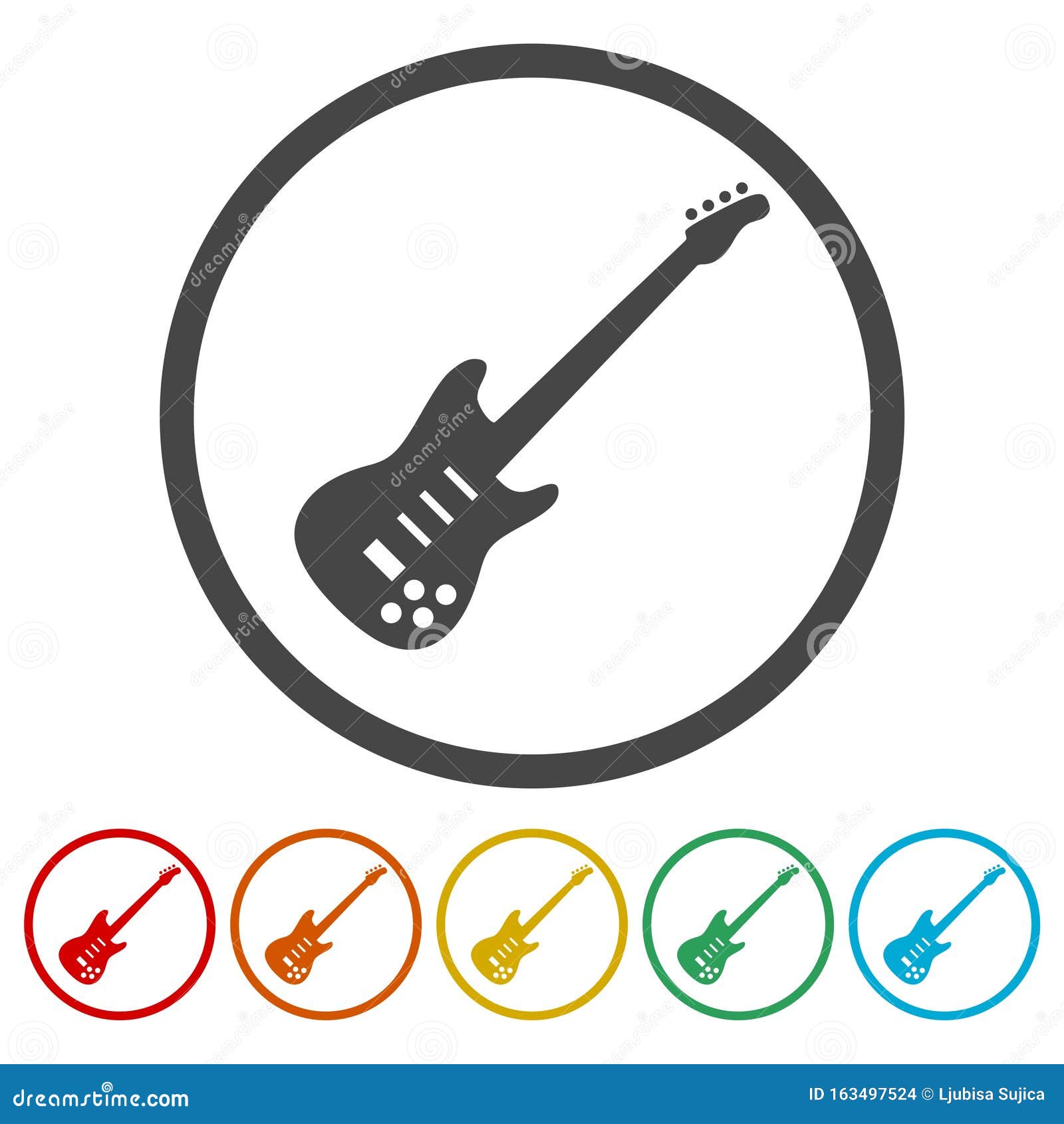 Vector Guitar Icons Set - Illustration Stock Vector - Illustration of ...