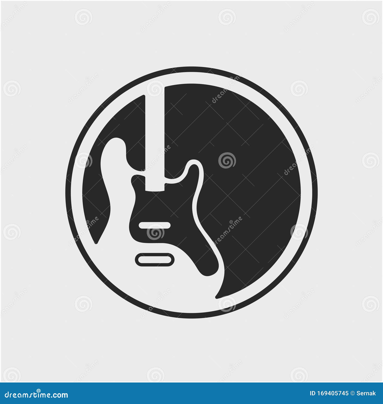 Vector Guitar Logo Icon Concept Stock Vector - Illustration of isolated ...